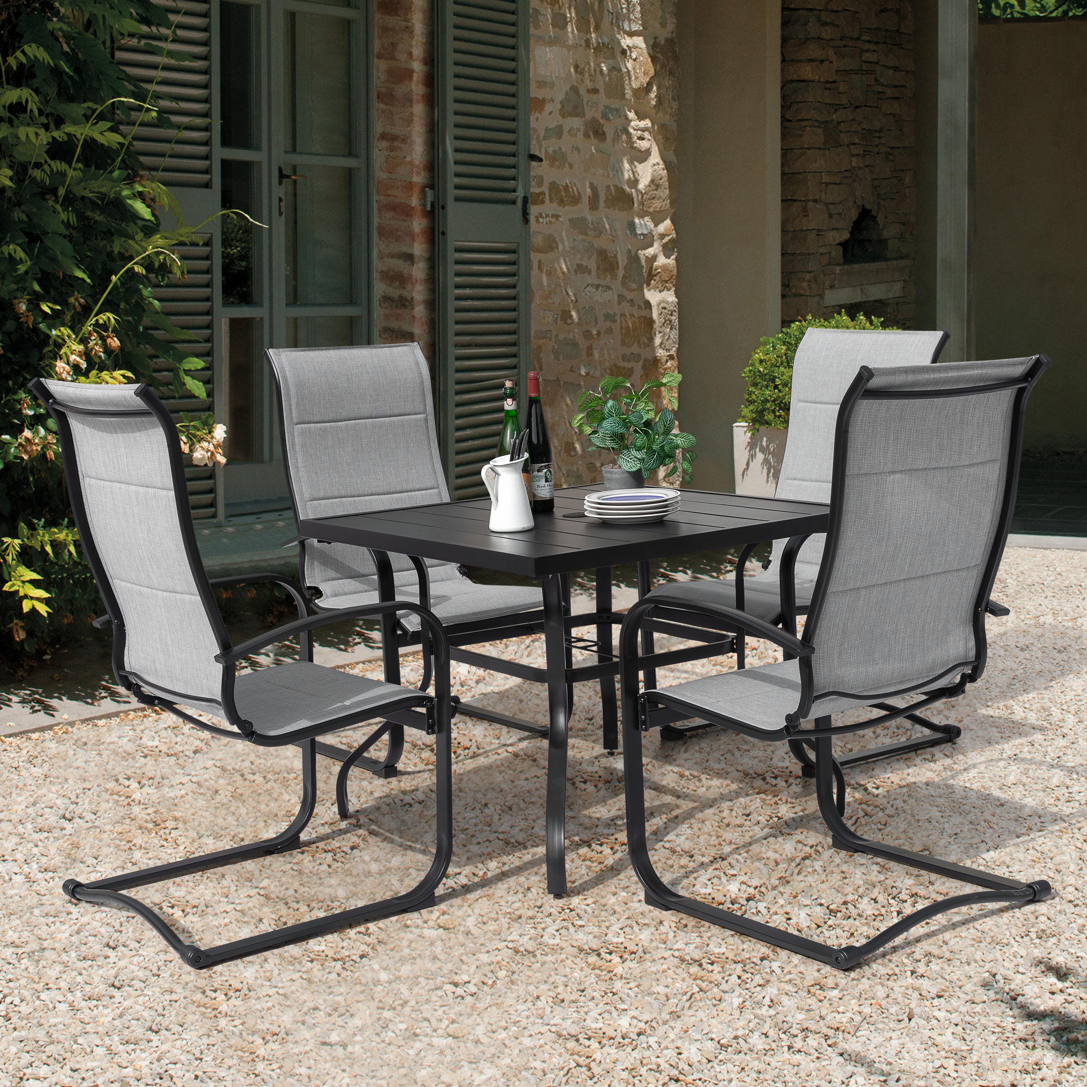 Click here for Nuu Garden Outdoor Modular Dining Table and 4 Chai... prices