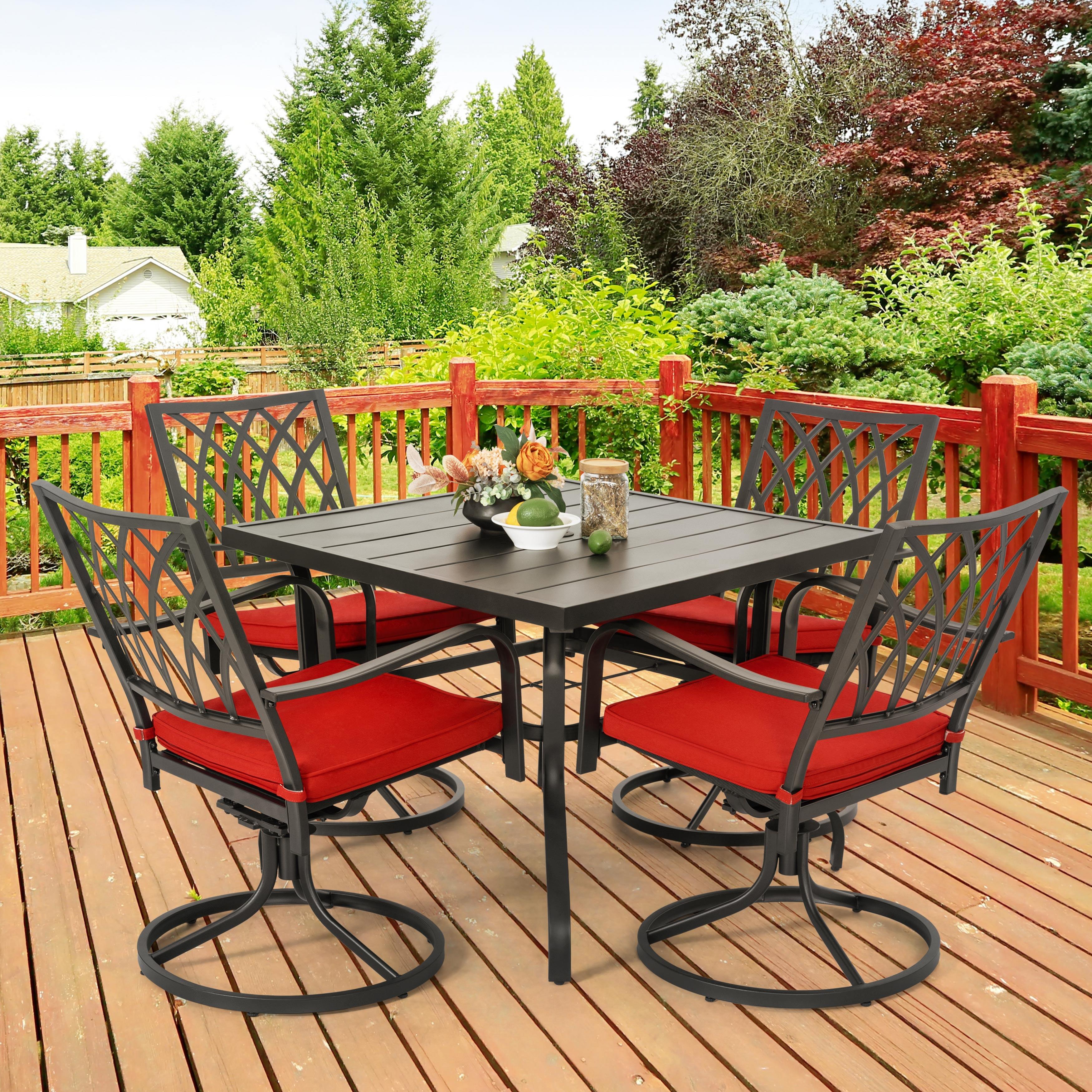 Click here for Nuu Garden Outdoor Modular Dining Table and 4 Swiv... prices