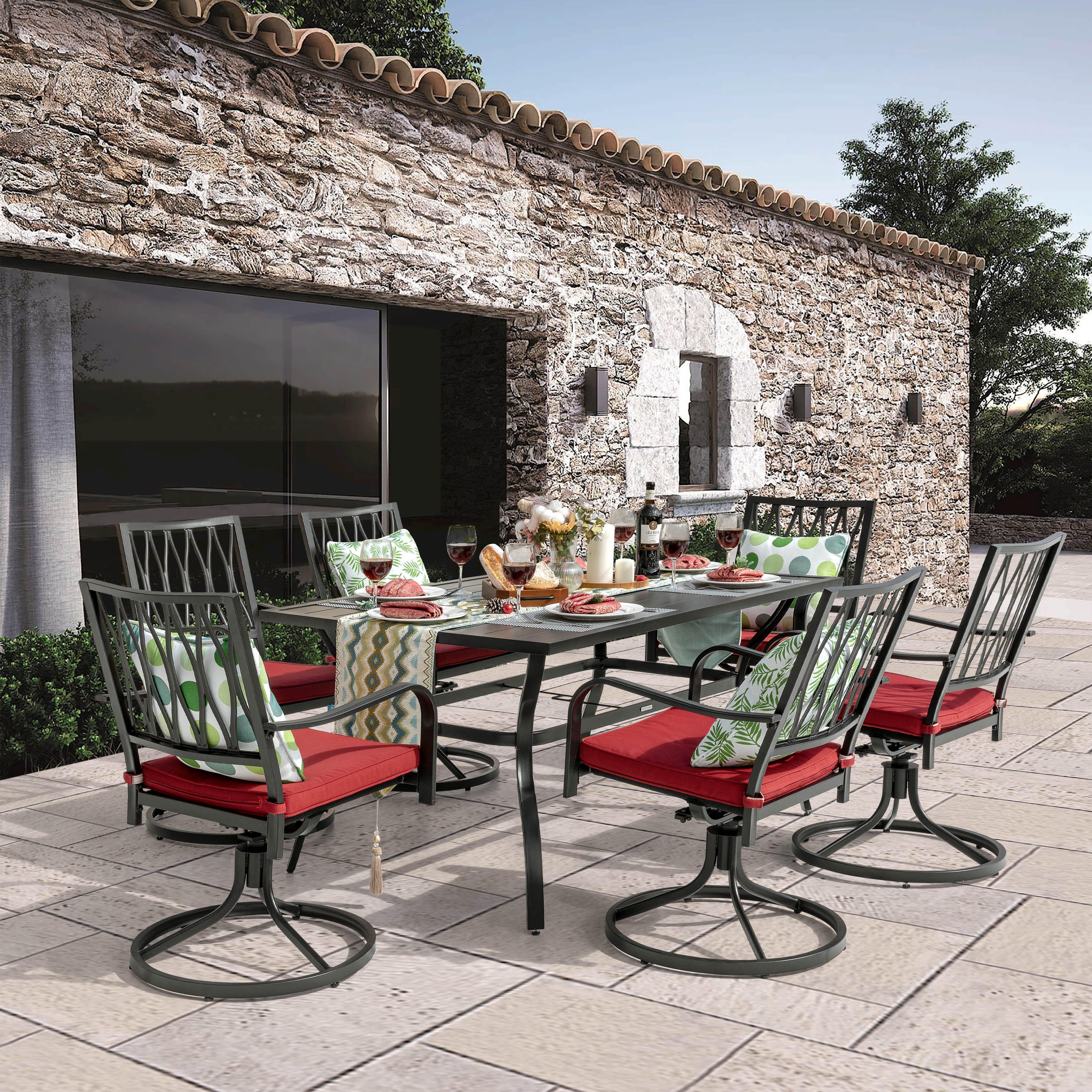 Click here for Nuu Garden Outdoor Dining Table and 6 Swivel Chair... prices