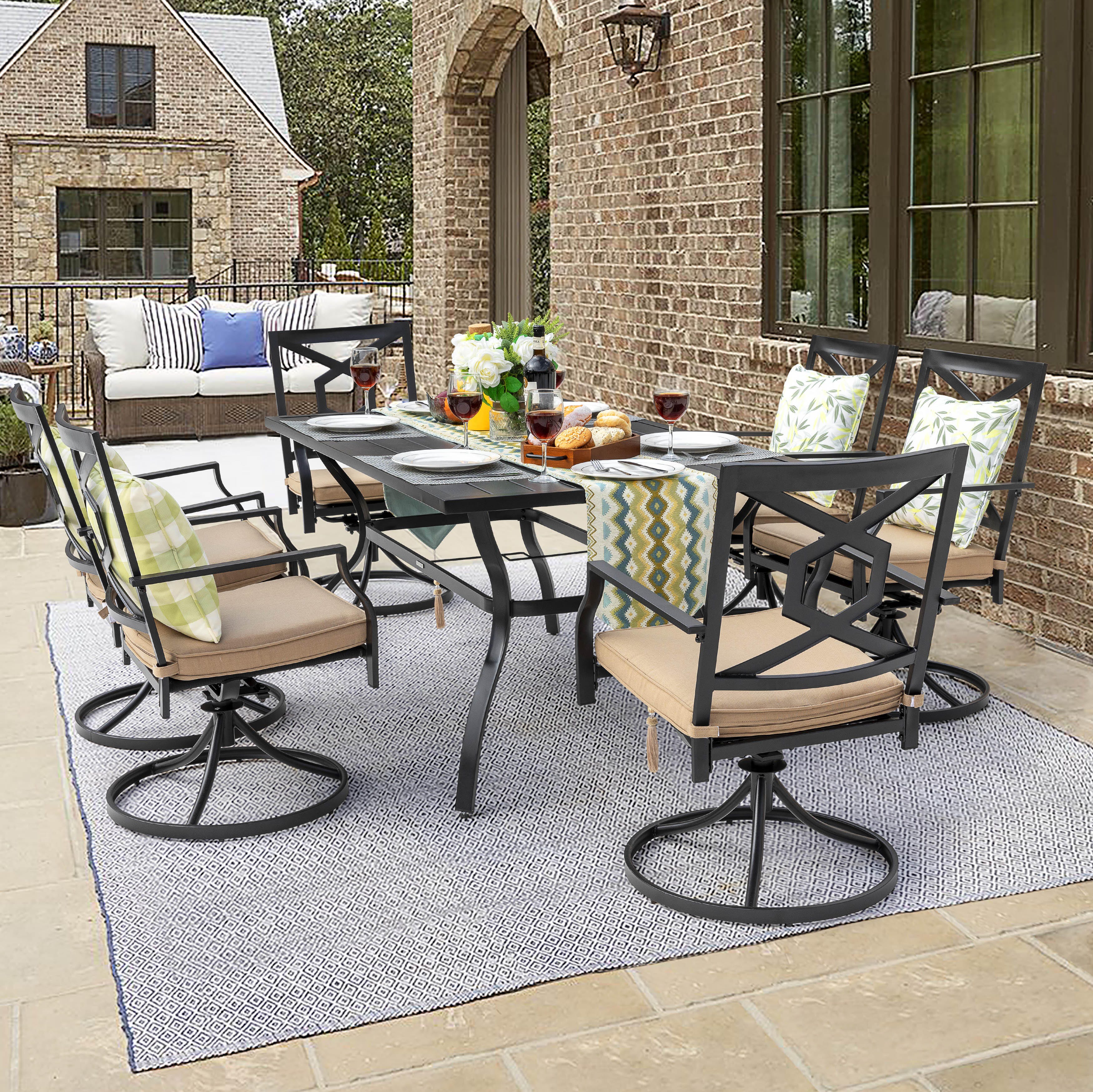 Click here for Nuu Garden Outdoor Dining Table and 6 Swivel Chair... prices