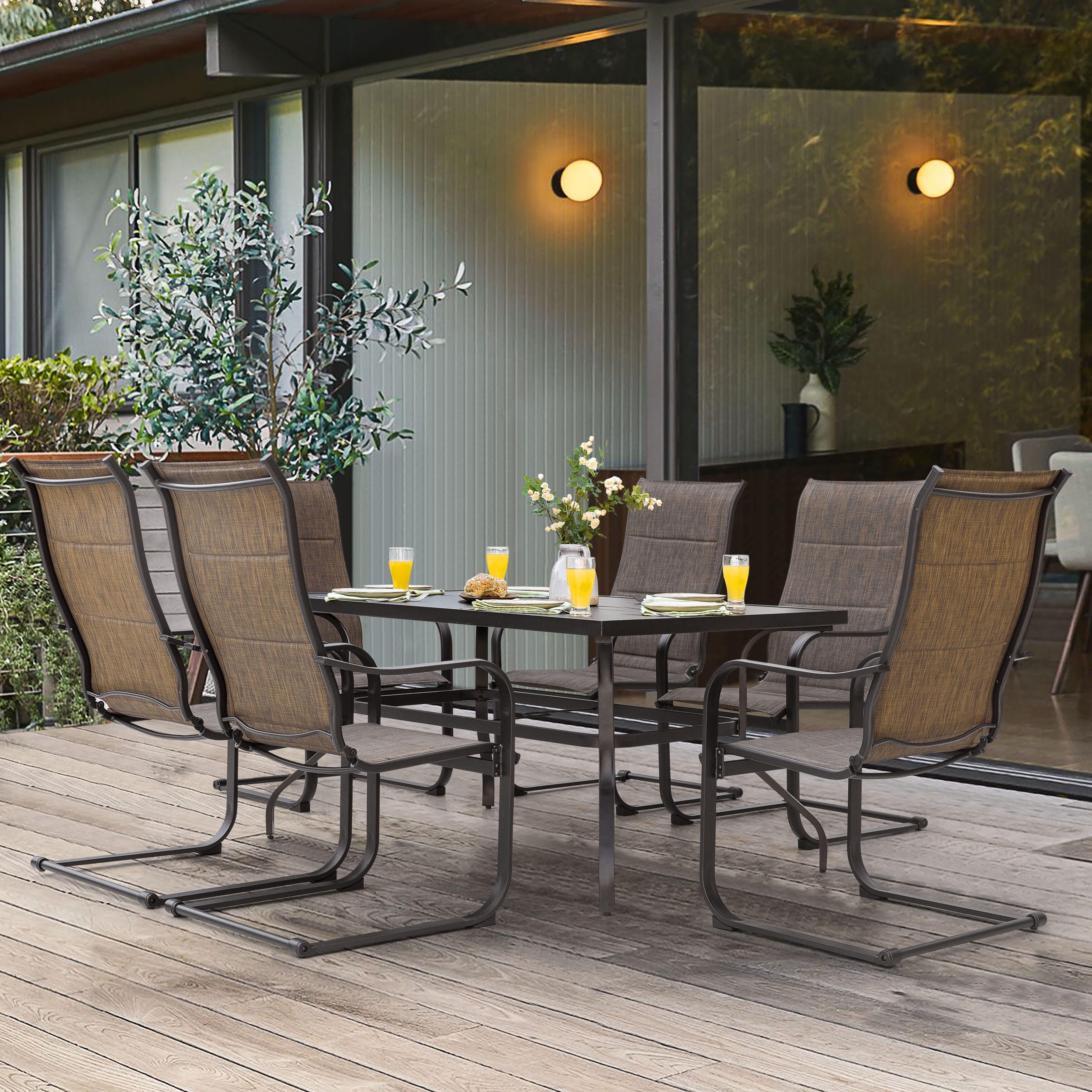 Click here for Nuu Garden Outdoor Dining Table with Umbrella Hole... prices