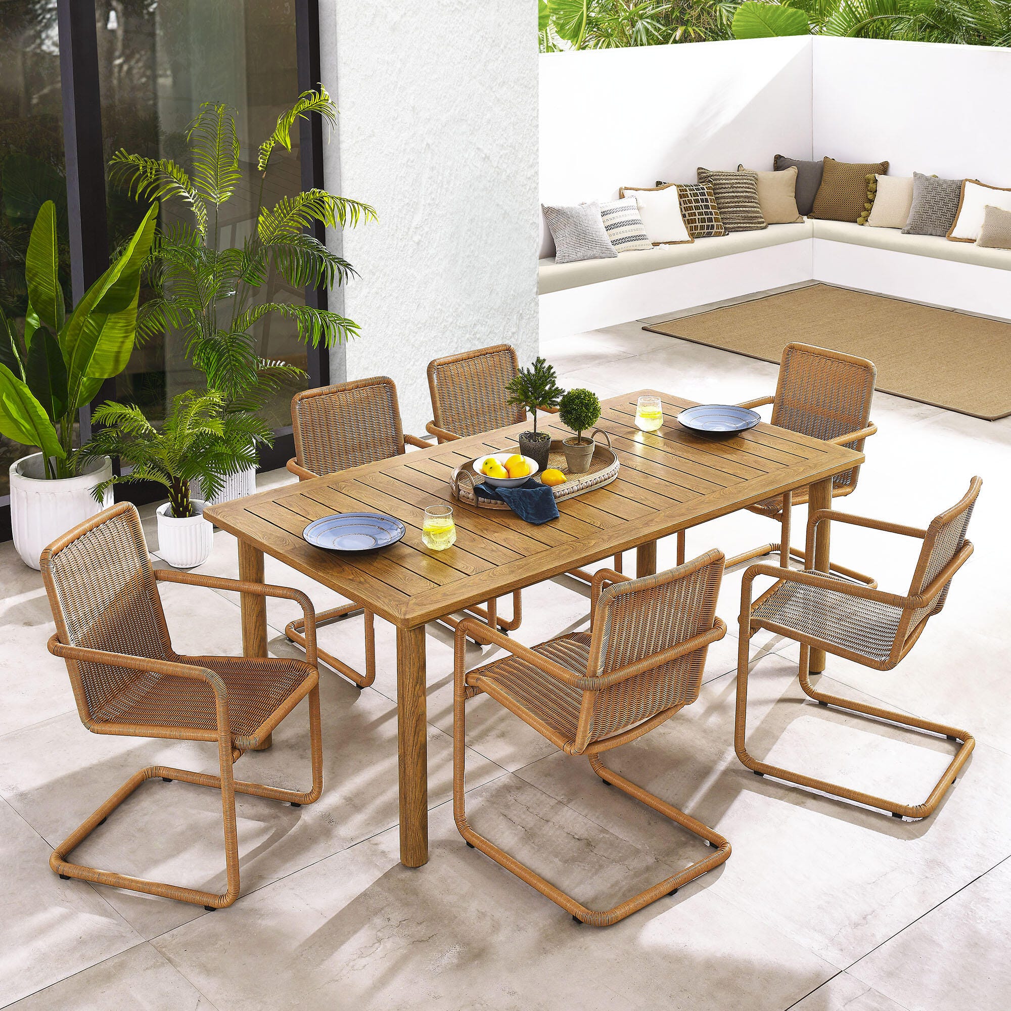 Click here for Modway Abacus Outdoor Dining Table and 6 Armchairs... prices