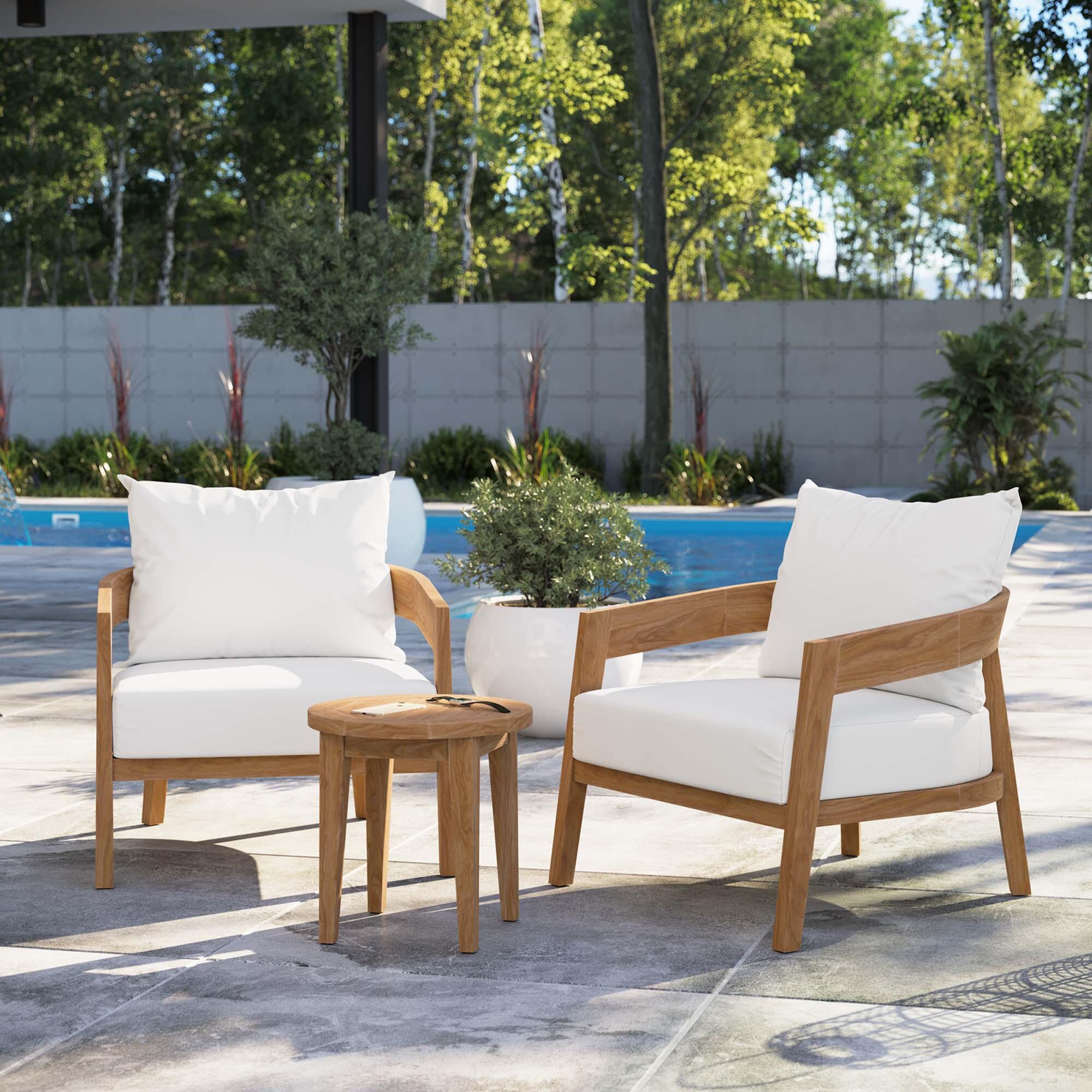 Click here for Modway Brisbane Outdoor Side Table and 2 Chairs  N... prices