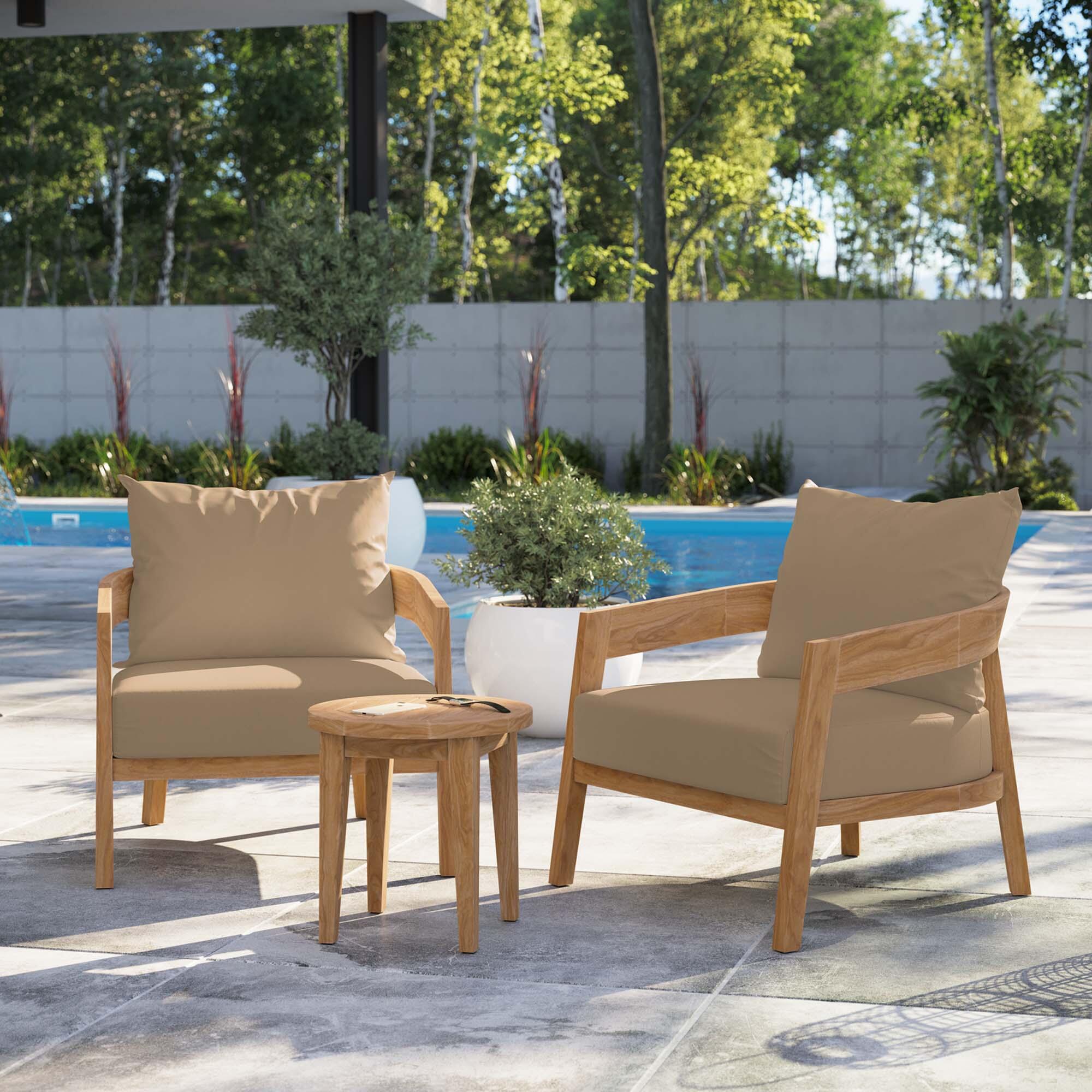 Click here for Modway Brisbane Outdoor Side Table and 2 Chairs  N... prices