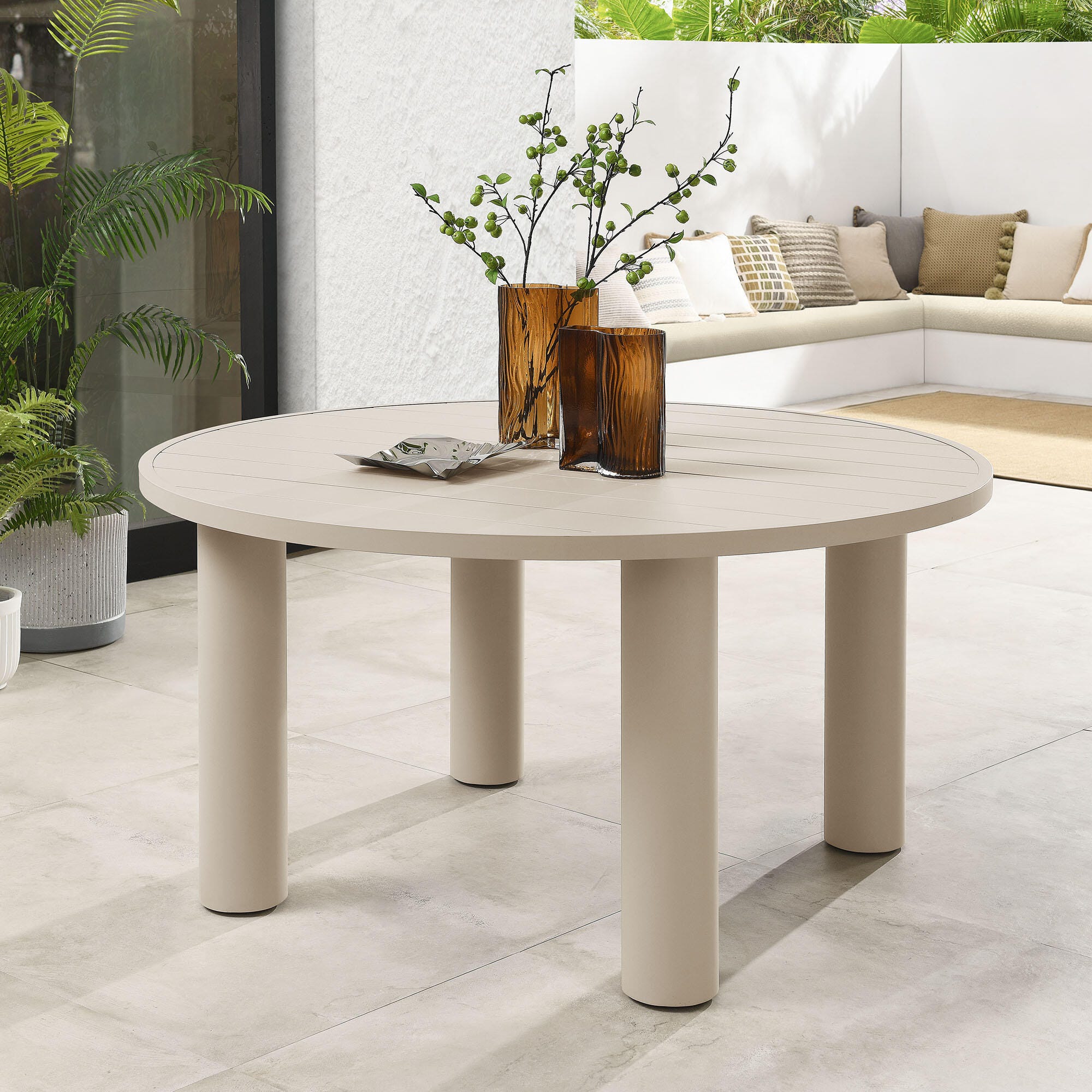 Click here for Modway Nautica Outdoor Dining Table  Taupe prices
