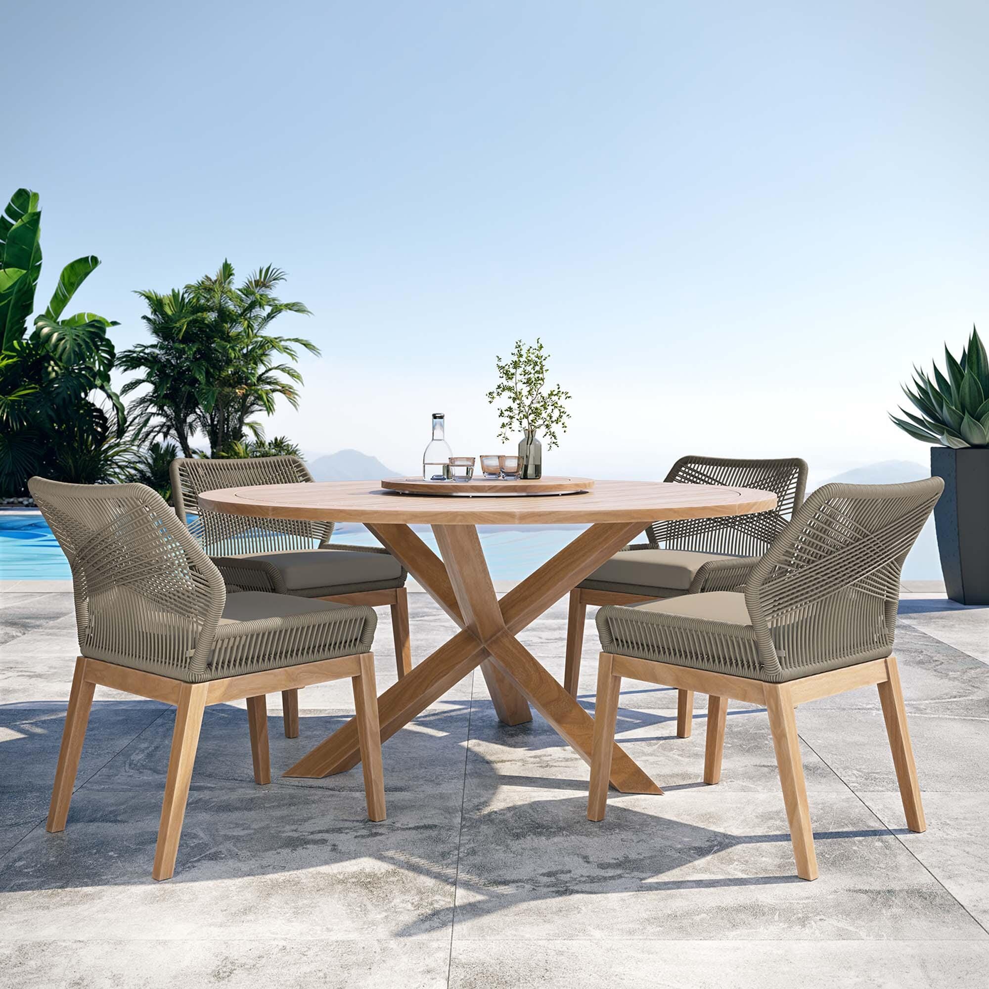 Click here for Modway Wellspring Outdoor Dining Table and 4 Chair... prices