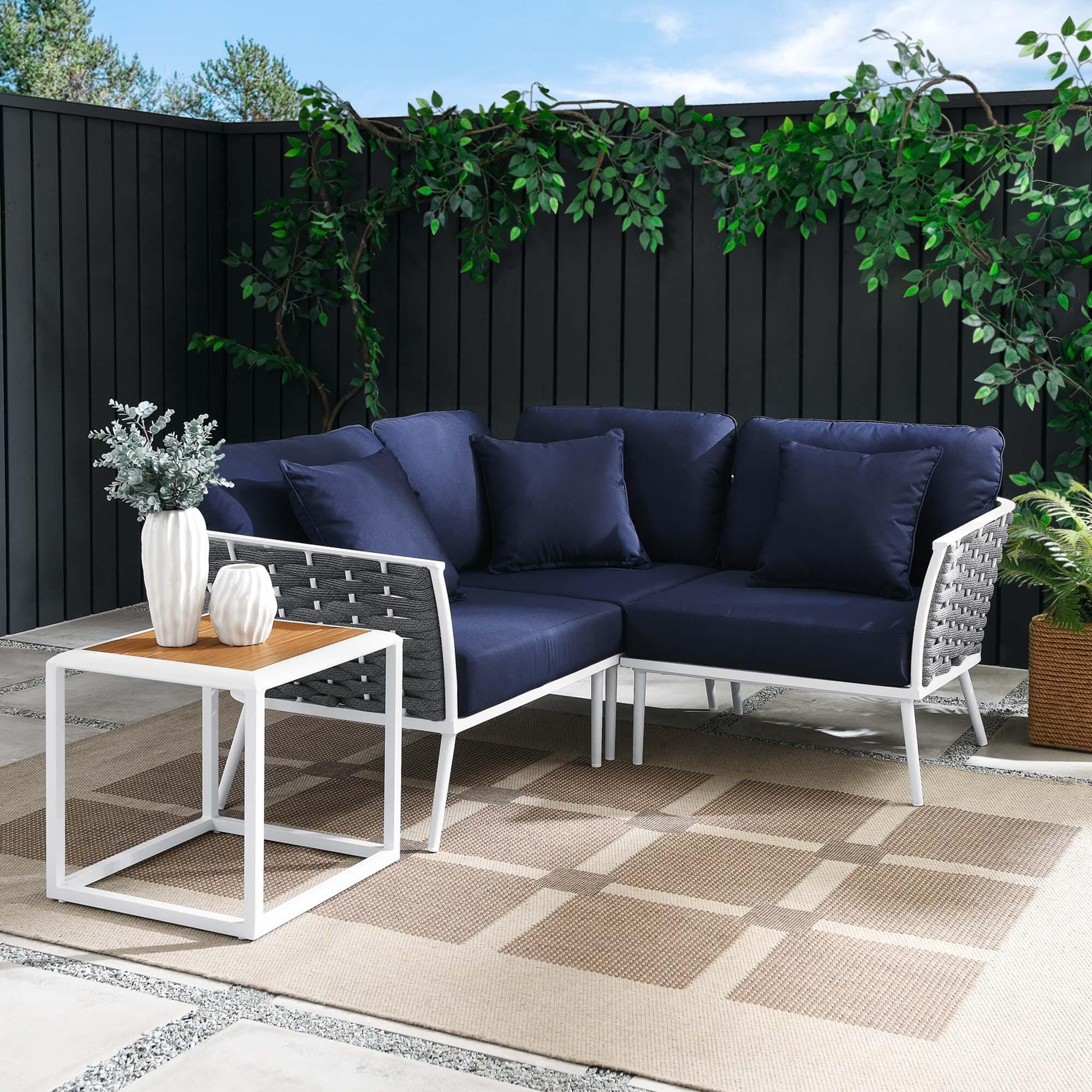 Click here for Modway Stance 4-Piece Outdoor Sectional Set  White... prices