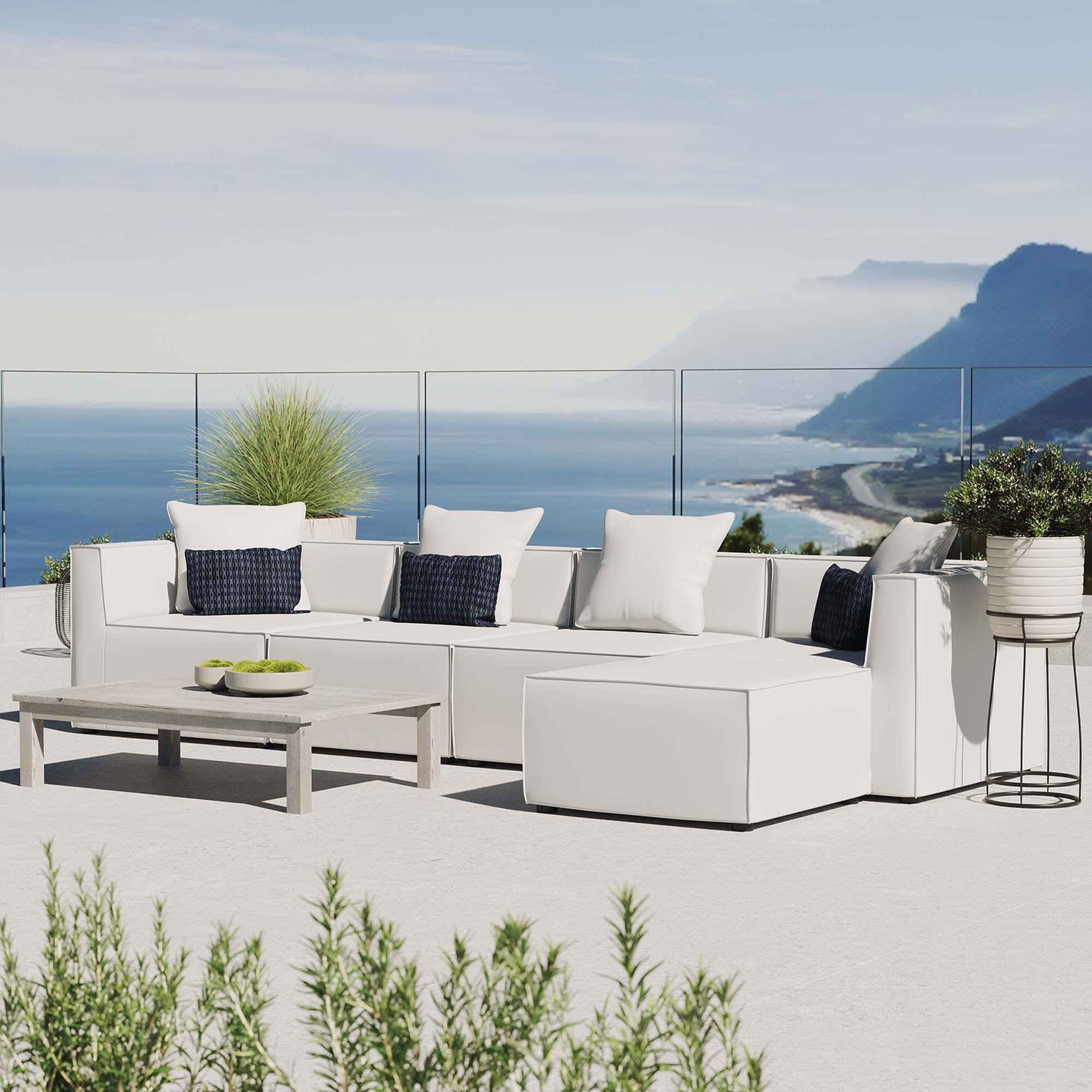 Click here for Modway Saybrook 5-Piece Outdoor Sectional  White prices