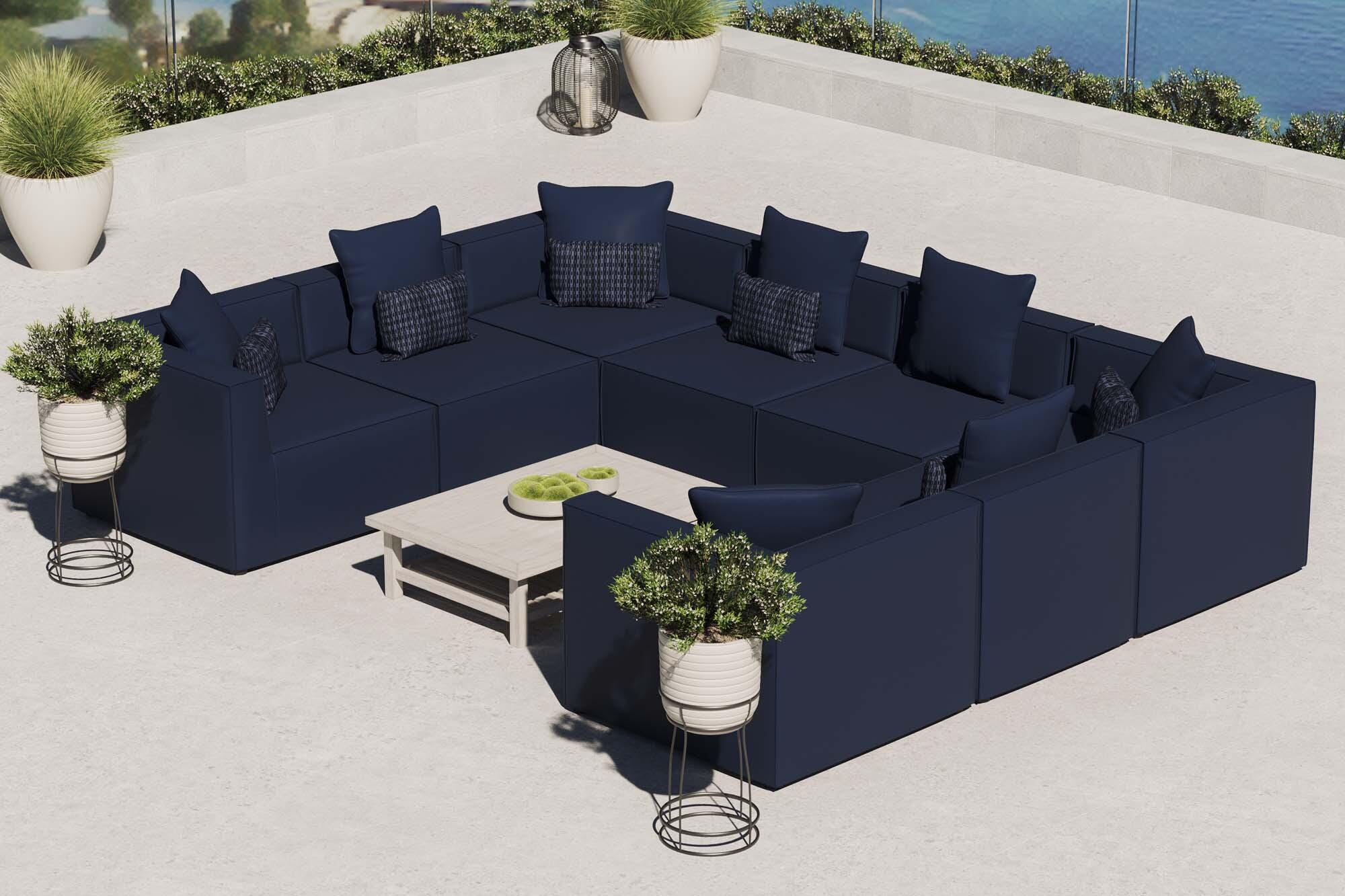 Click here for Modway Saybrook 8-Piece Outdoor Sectional  Navy prices