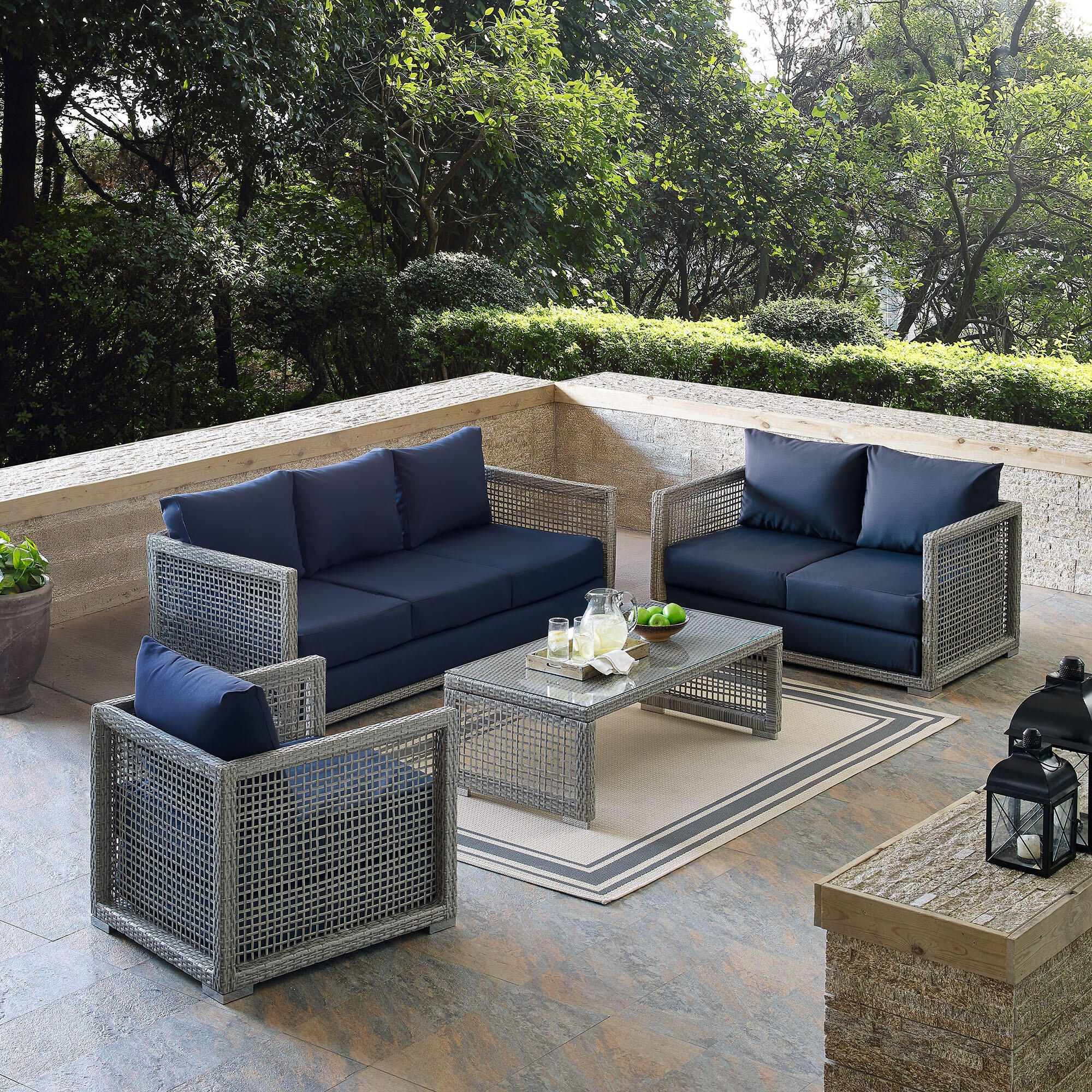 Click here for Modway Aura Outdoor Conversation Set with Coffee T... prices