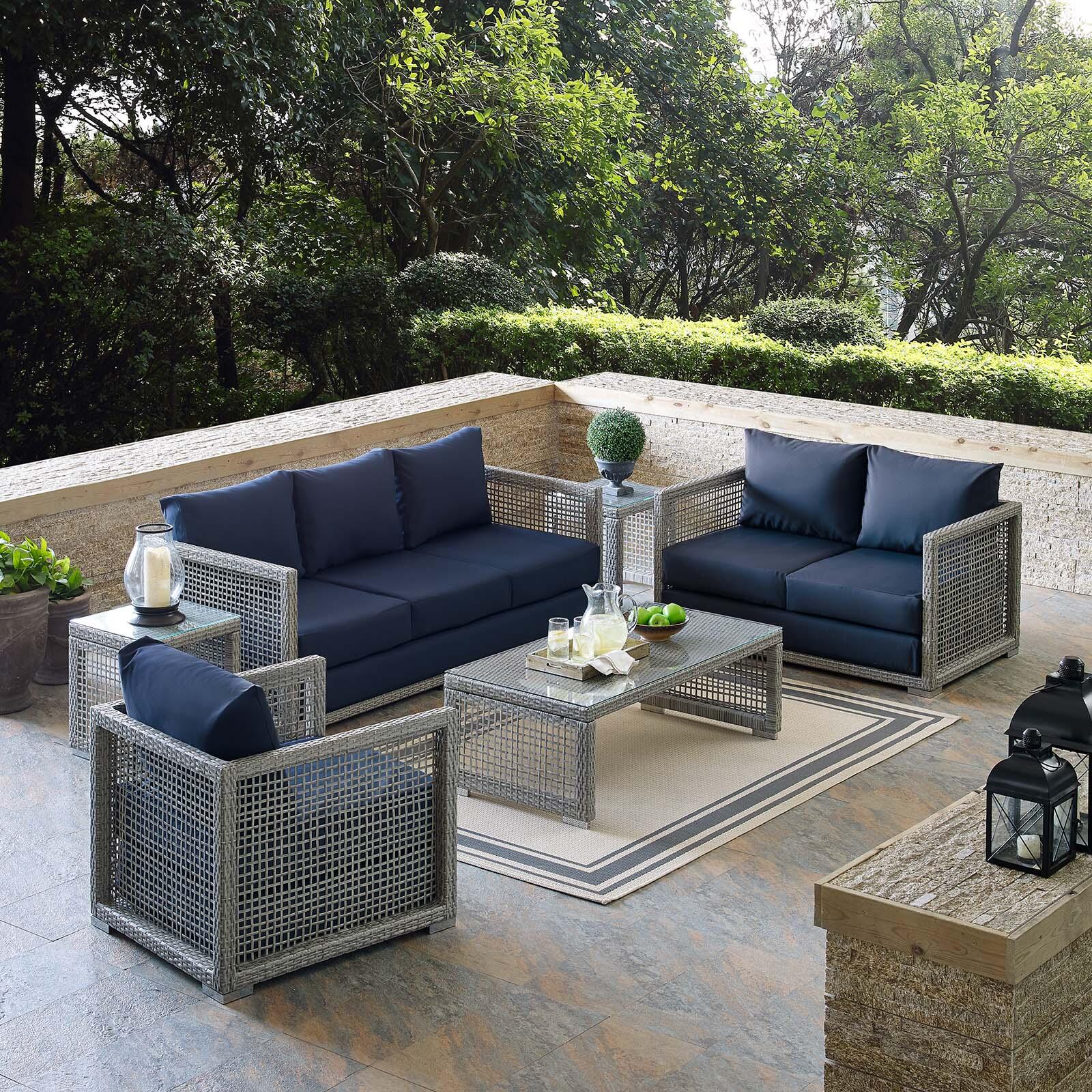 Click here for Modway Aura Outdoor Conversation Set  Gray/Navy prices