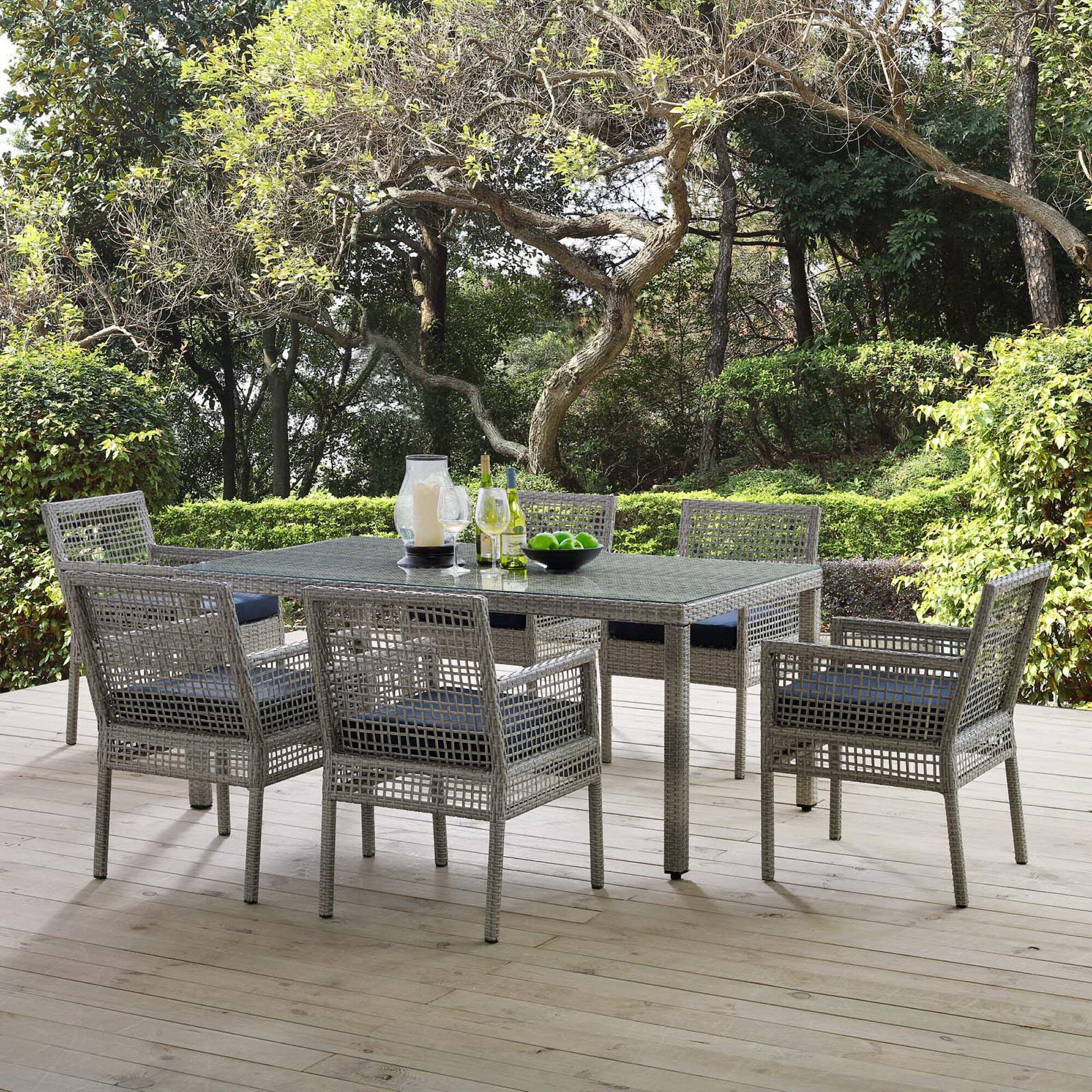 Click here for Modway Aura Outdoor Dining Table and 6 Chairs  Gra... prices
