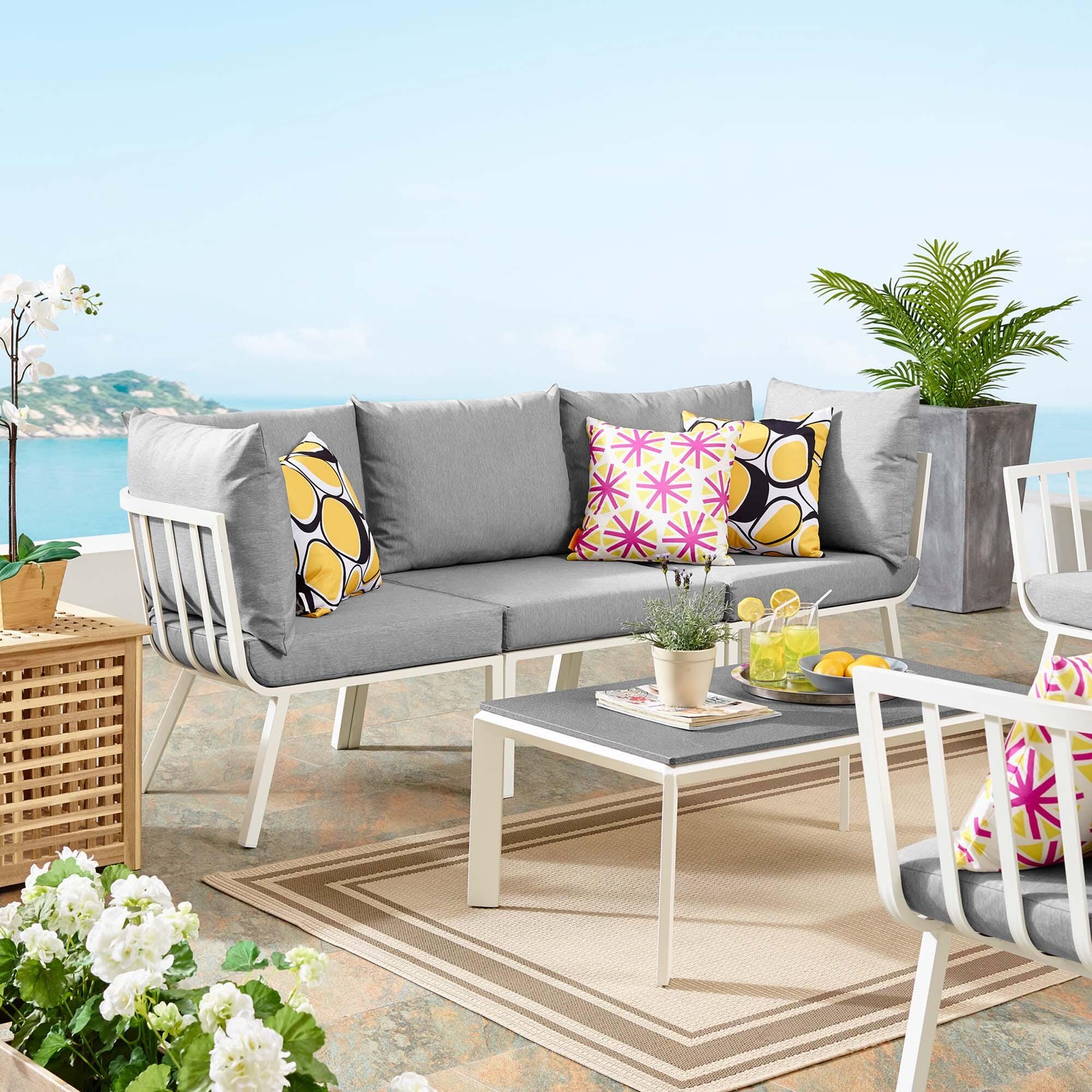 Click here for Modway Riverside 3-Piece Outdoor Sofa  White/Gray prices