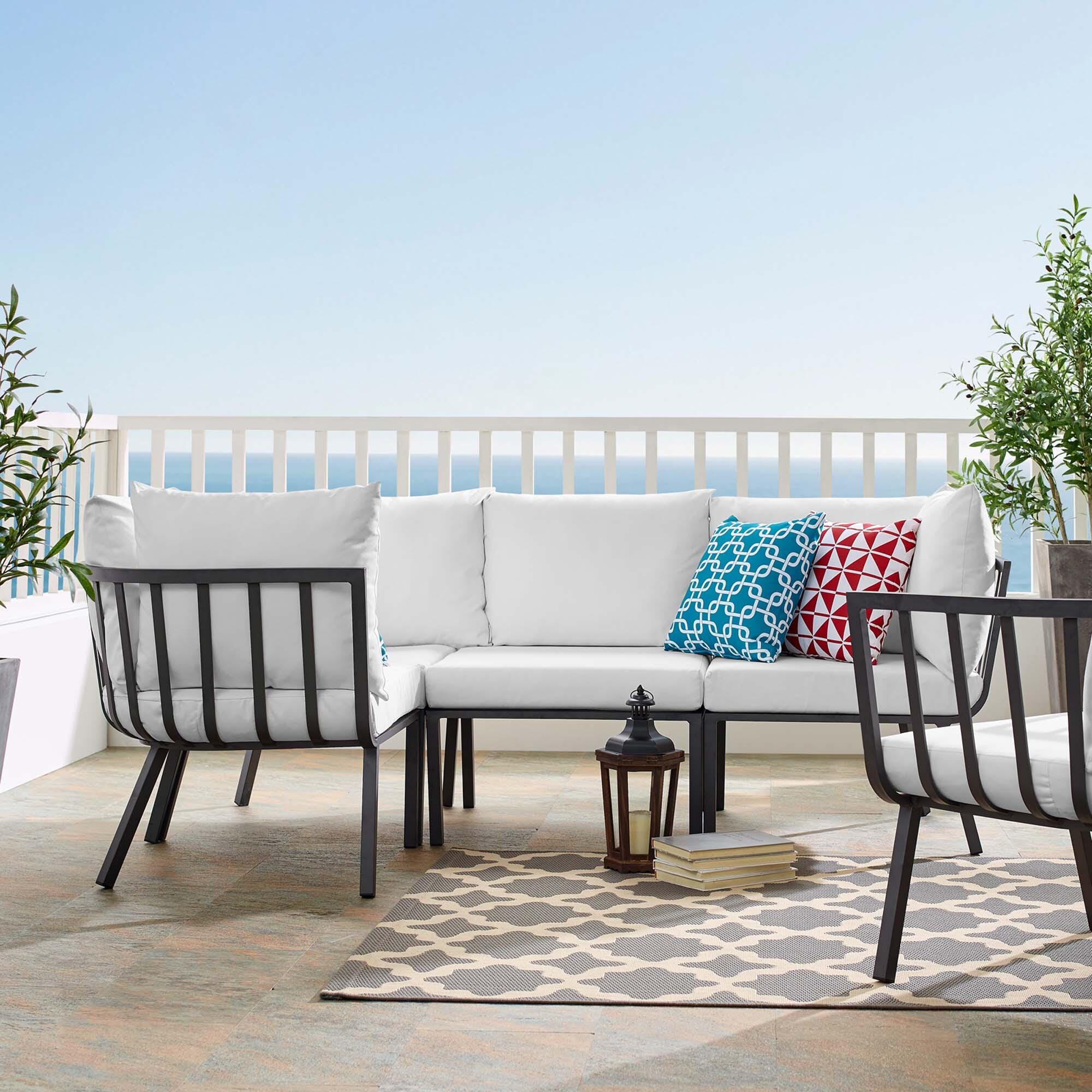 Click here for Modway Riverside 4-Piece Outdoor Sectional  Gray/W... prices