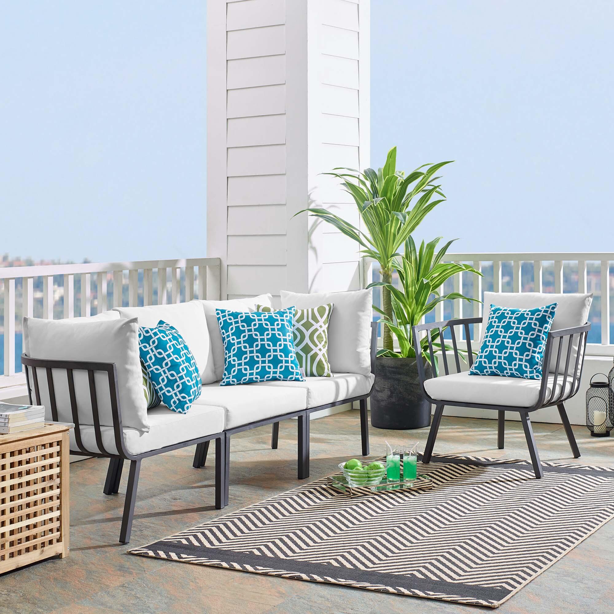 Click here for Modway Riverside Outdoor Sofa and Armchair  Gray/W... prices