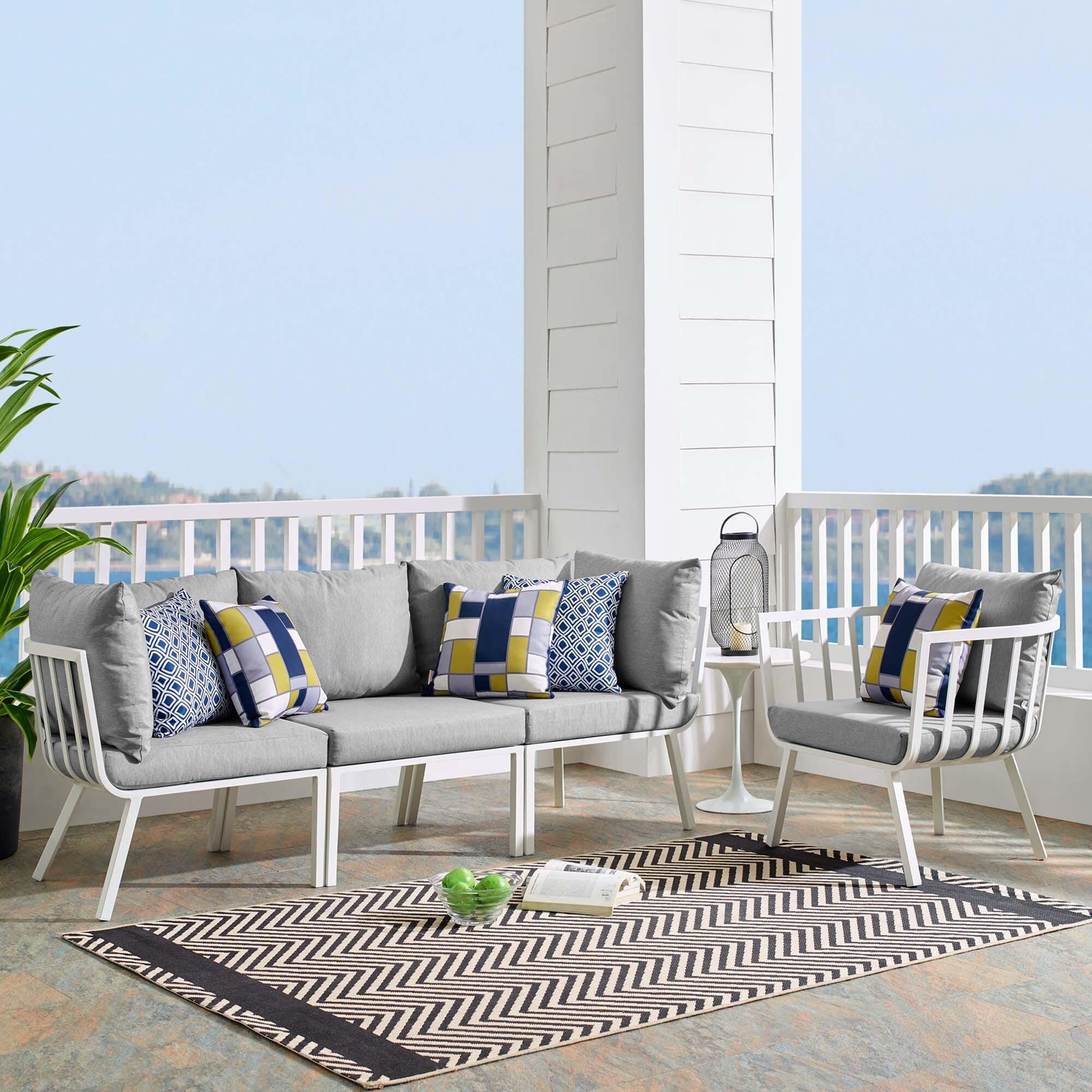 Click here for Modway Riverside Outdoor Sofa and Armchair  White/... prices