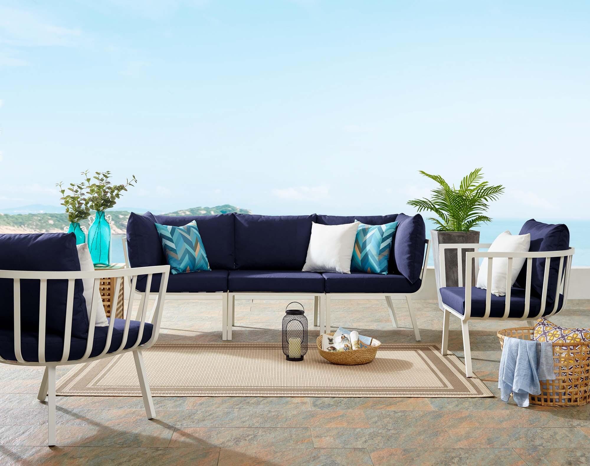 Click here for Modway Riverside Outdoor Sofa and Armchair  White/... prices