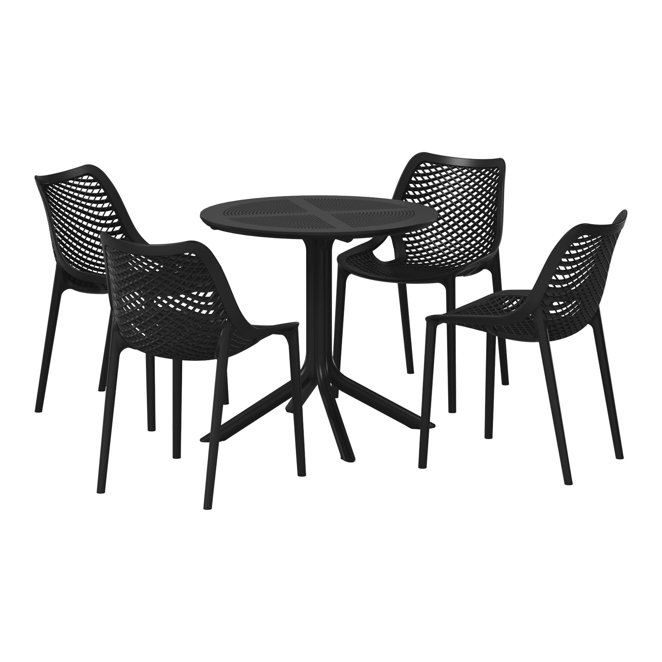 Westin Furniture Frond&Form Outdoor Round Dining Table and 4 Chairs ...