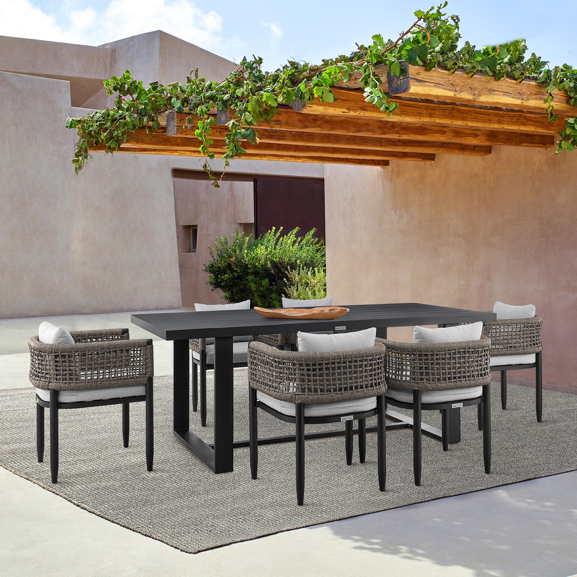 Click here for Armen Living Alegria Outdoor Dining Table and 6 Ch... prices
