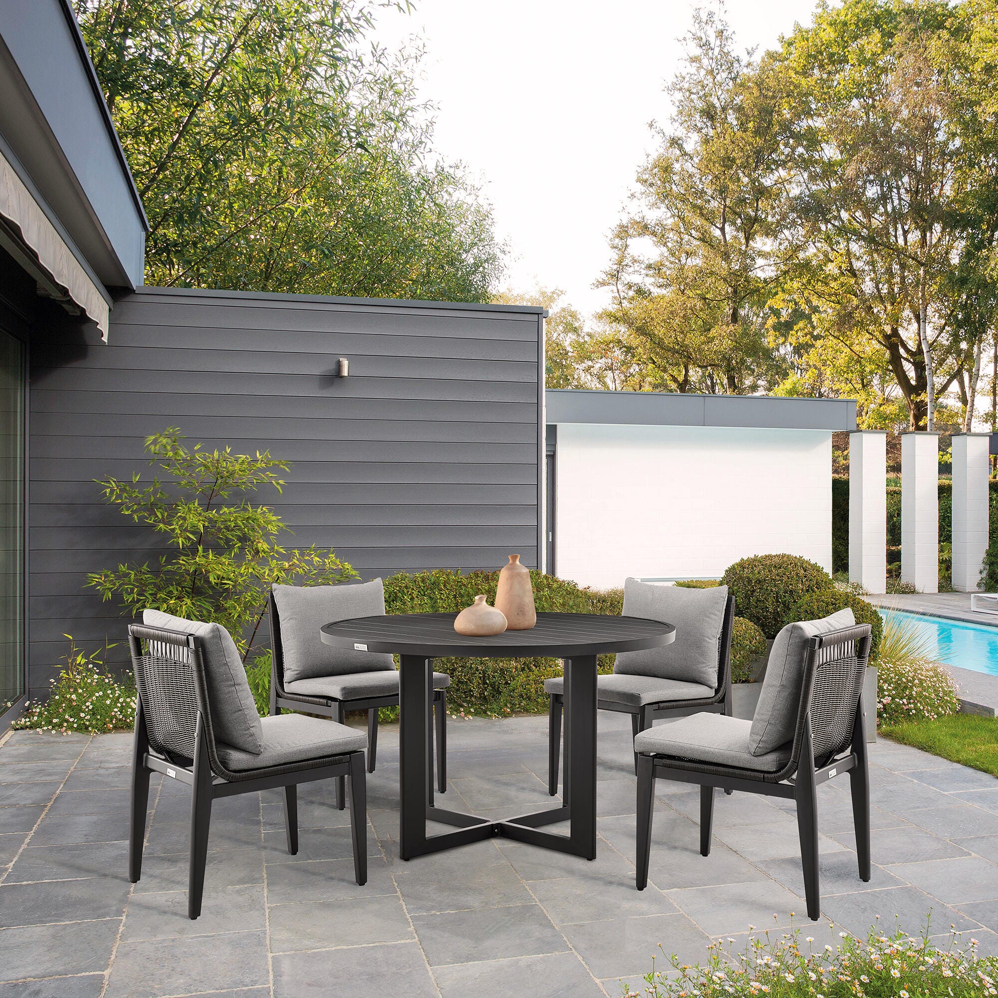 Click here for Armen Living Dine Outdoor Dining Table and 4 chair... prices