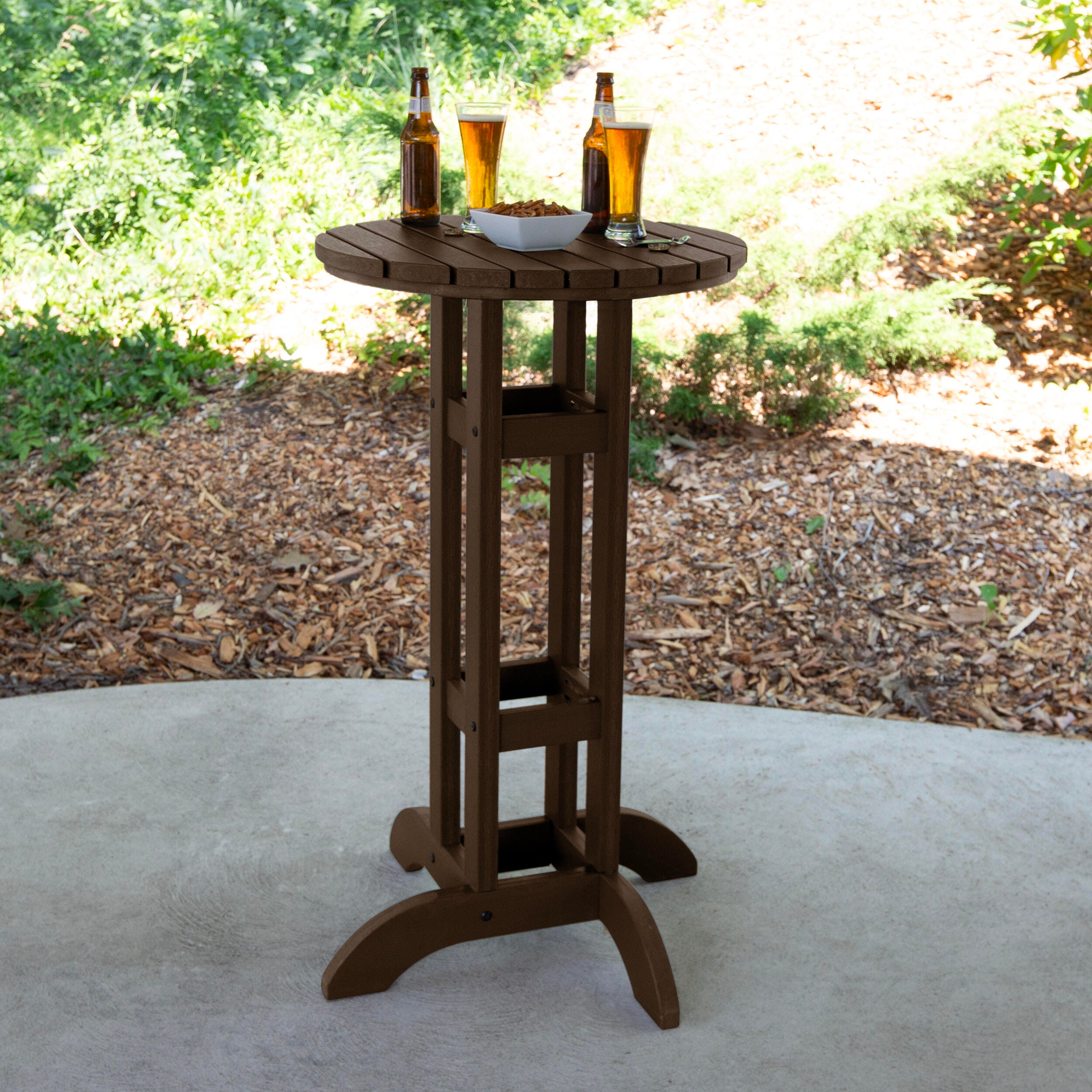Click here for Highwood Lehigh Outdoor Bar Table  Weathered Acorn prices