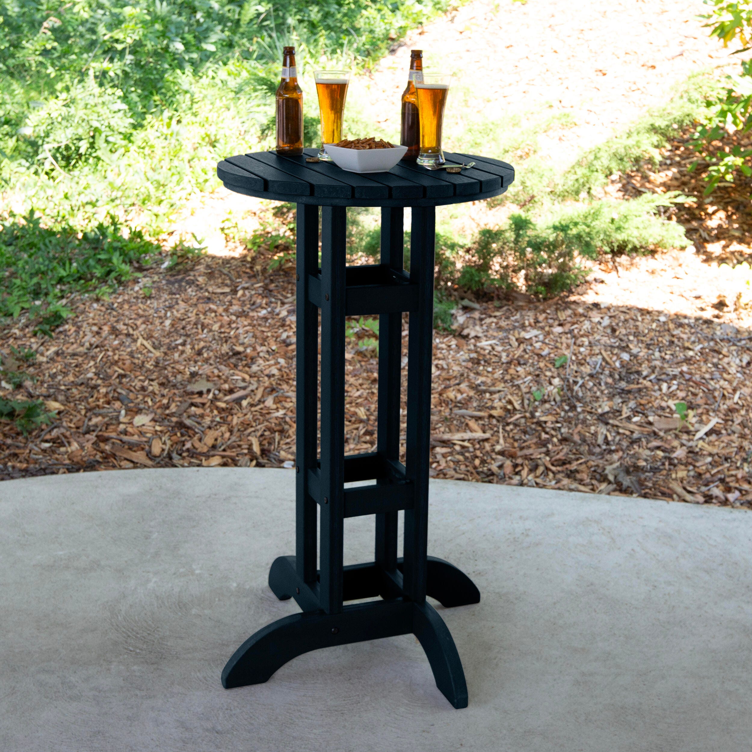 Click here for Highwood Lehigh Outdoor Bar Table  Federal Blue prices