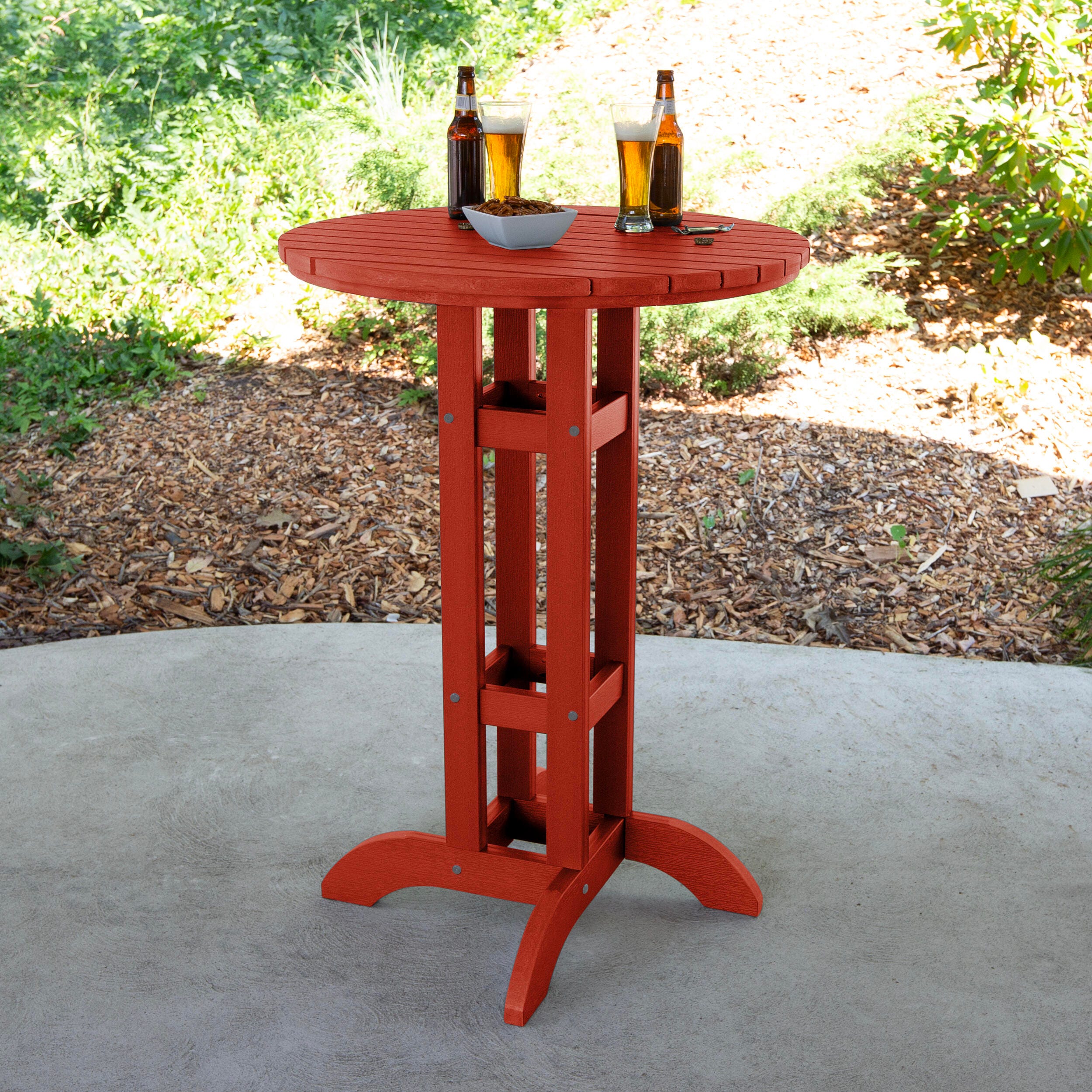 Click here for Highwood Lehigh Outdoor Round Bar Table  Rustic Re... prices