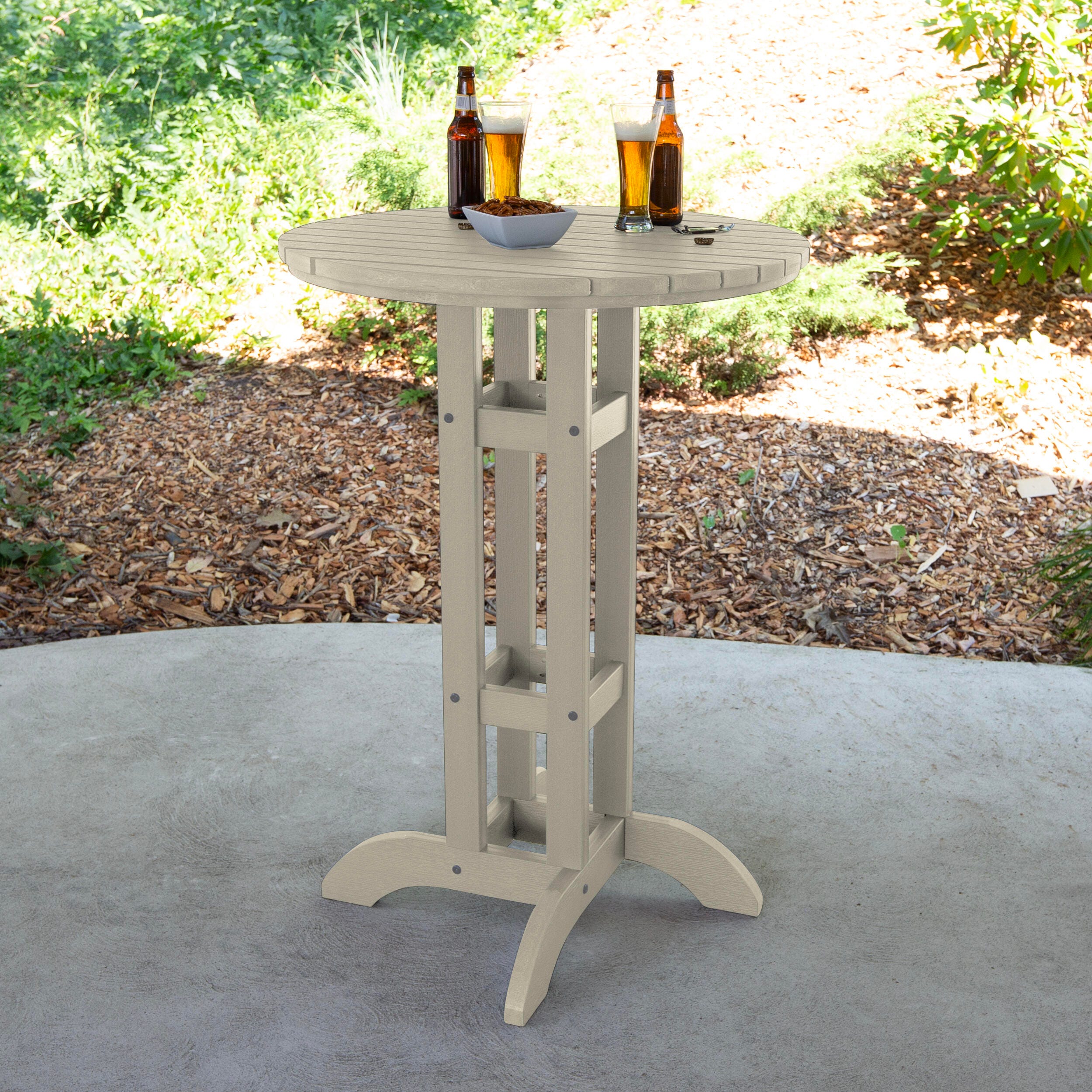 Click here for Highwood Lehigh Outdoor Round Bar Table  Whitewash prices