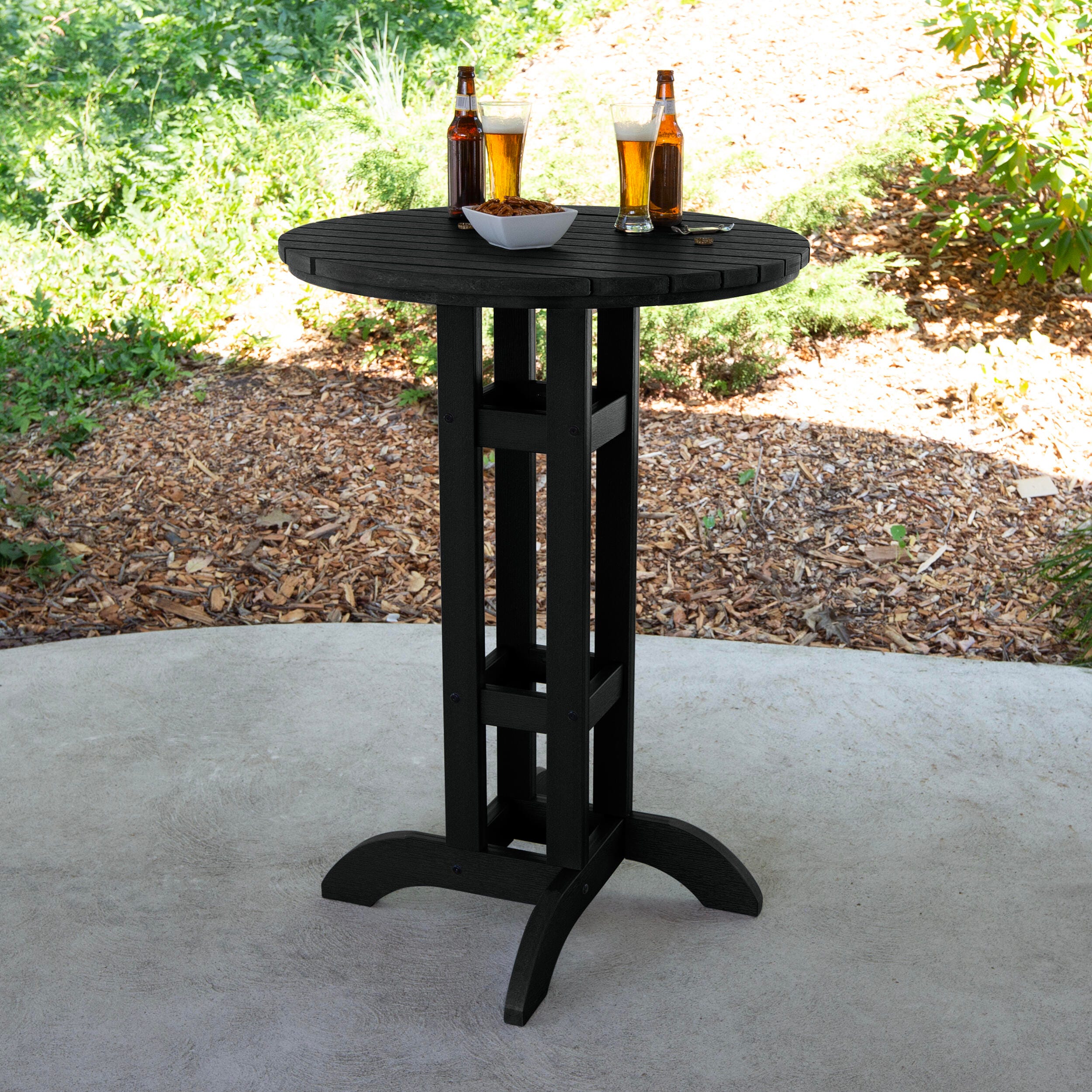 Click here for Highwood Lehigh Outdoor Round Dining Table  Black prices