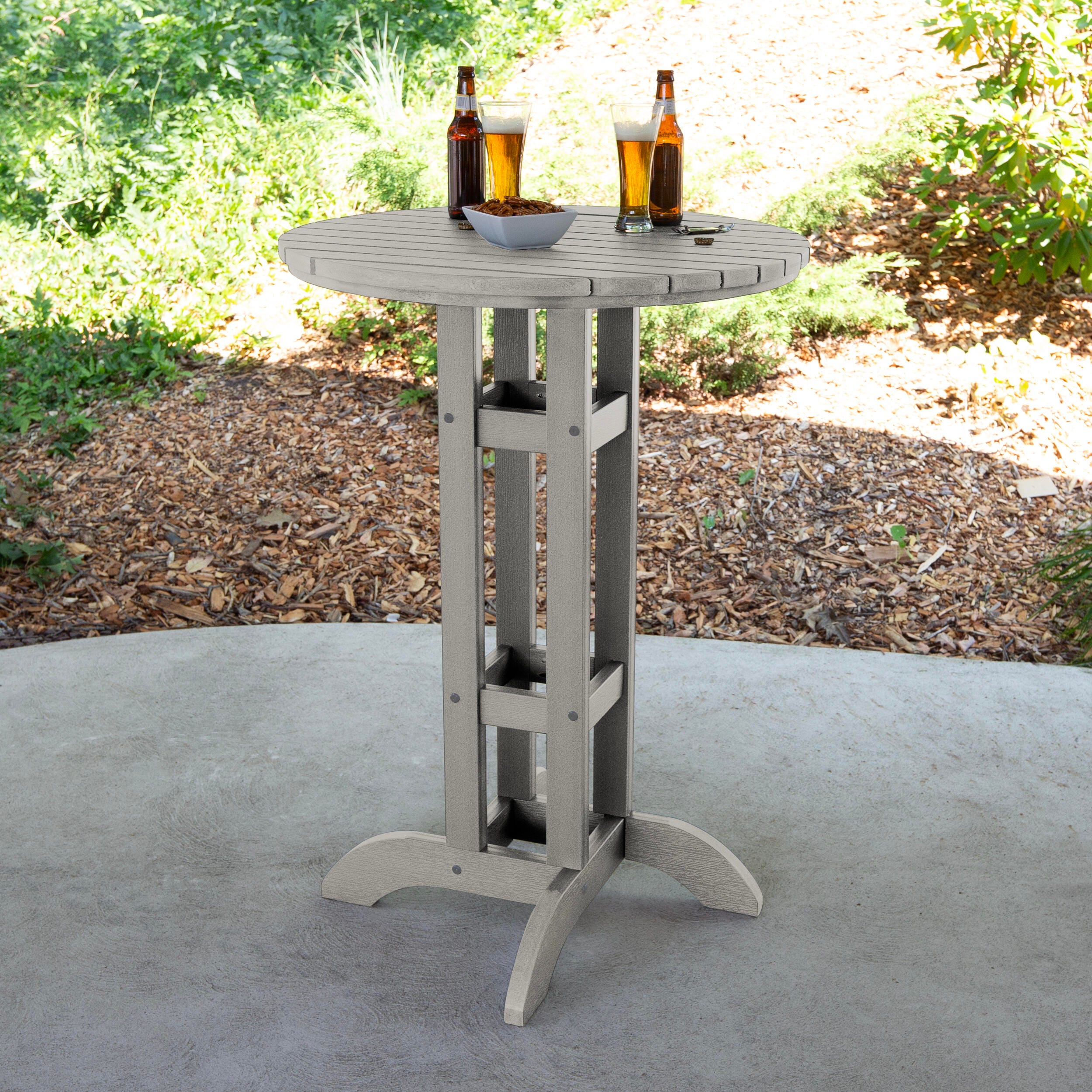 Click here for Highwood Lehigh Outdoor Round Bar Table  Harbor Gr... prices