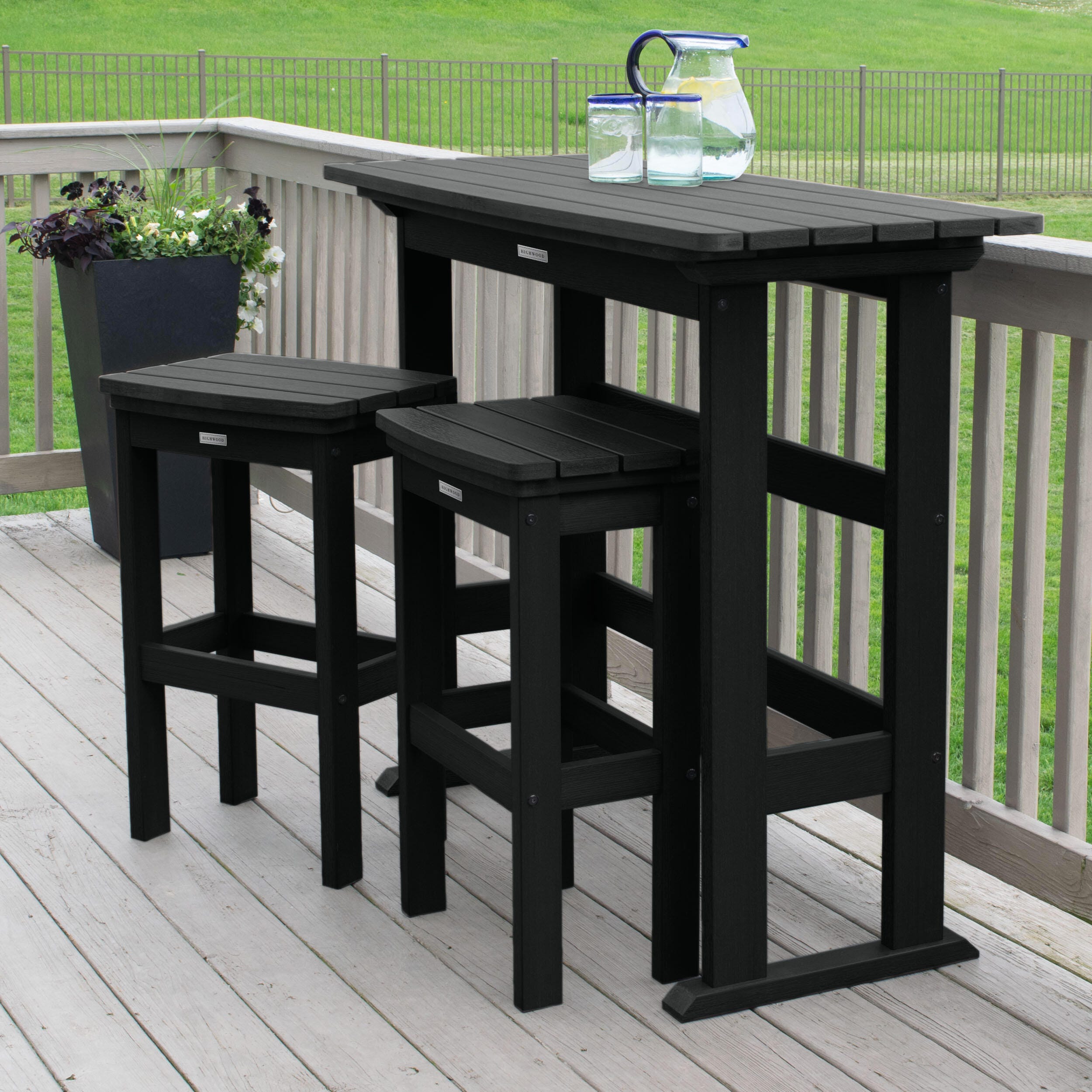 Click here for Highwood Lehigh Outdoor Bar Table and 2 Bar Stools... prices