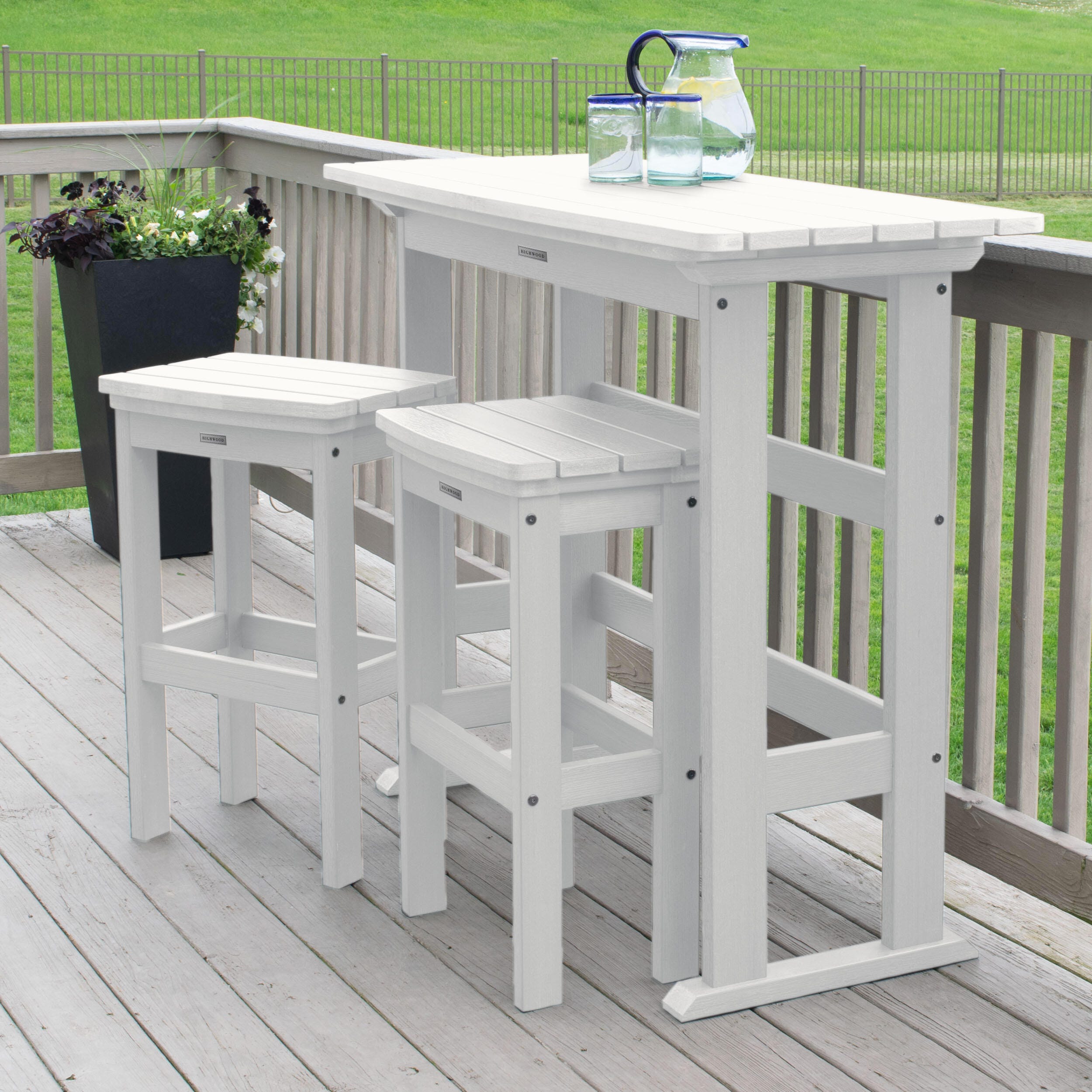 Click here for Highwood Lehigh Outdoor Bar Table and 2 Bar Stools... prices