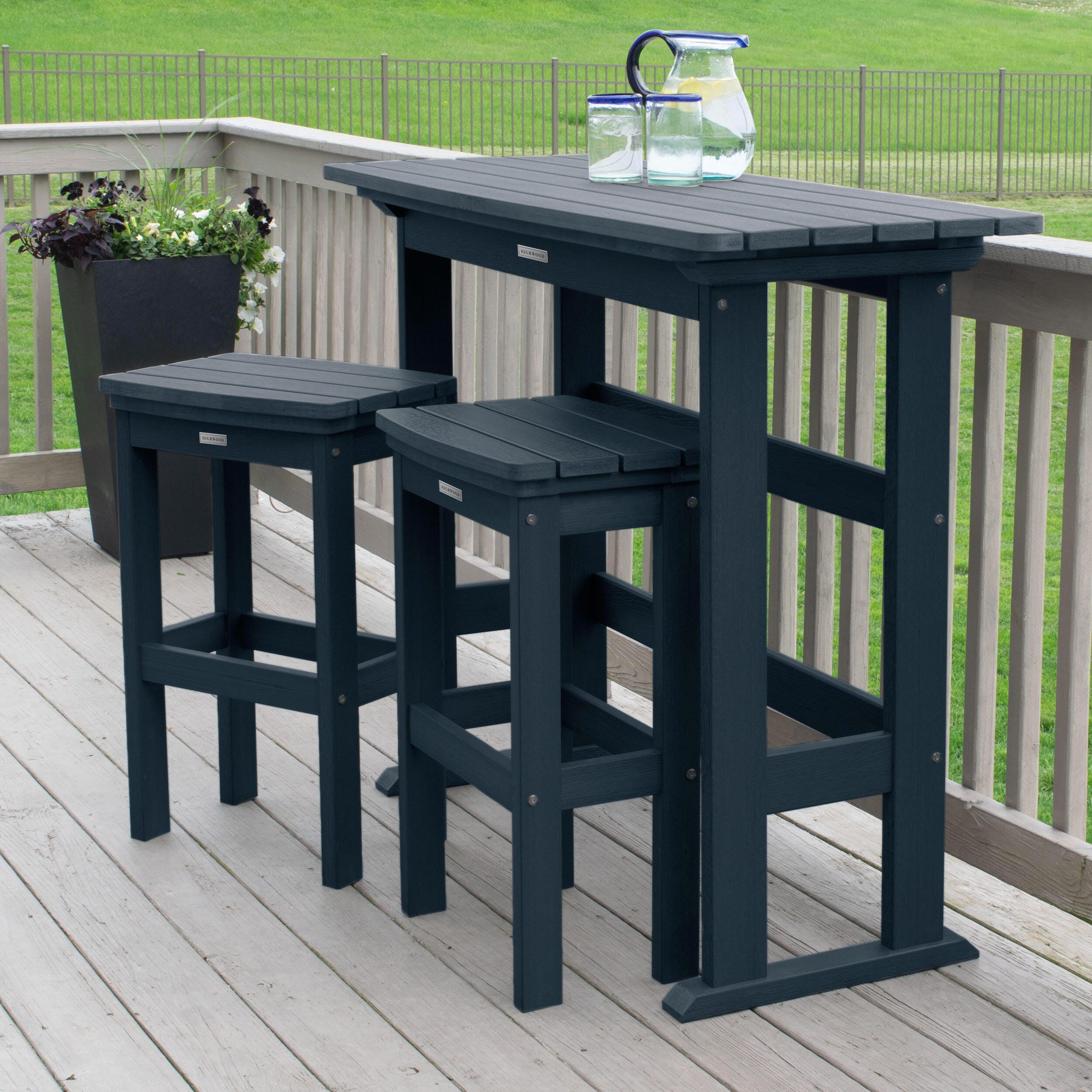 Click here for Highwood Lehigh Outdoor Bar Table and 2 Bar Stools... prices