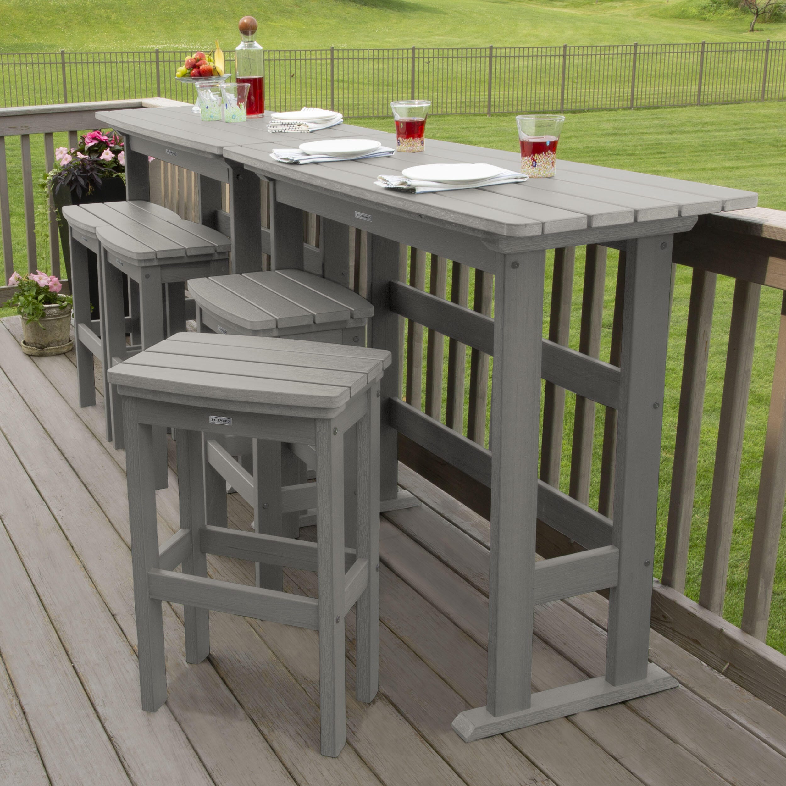 Click here for Highwood Lehigh Outdoor Bar Table and 4 Bar Stools... prices
