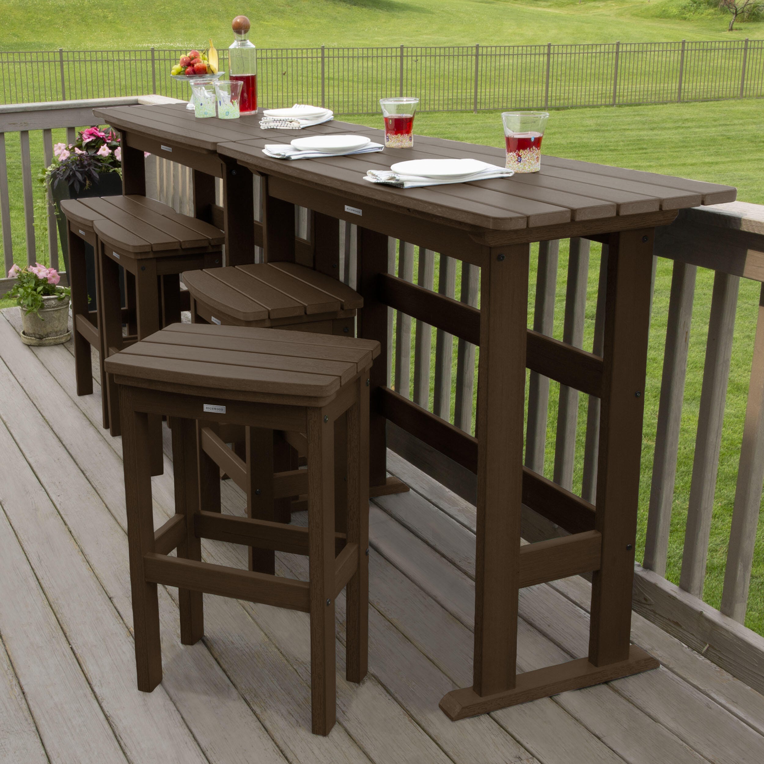 Click here for Highwood Lehigh Outdoor Bar Table and 4 Bar Stools... prices