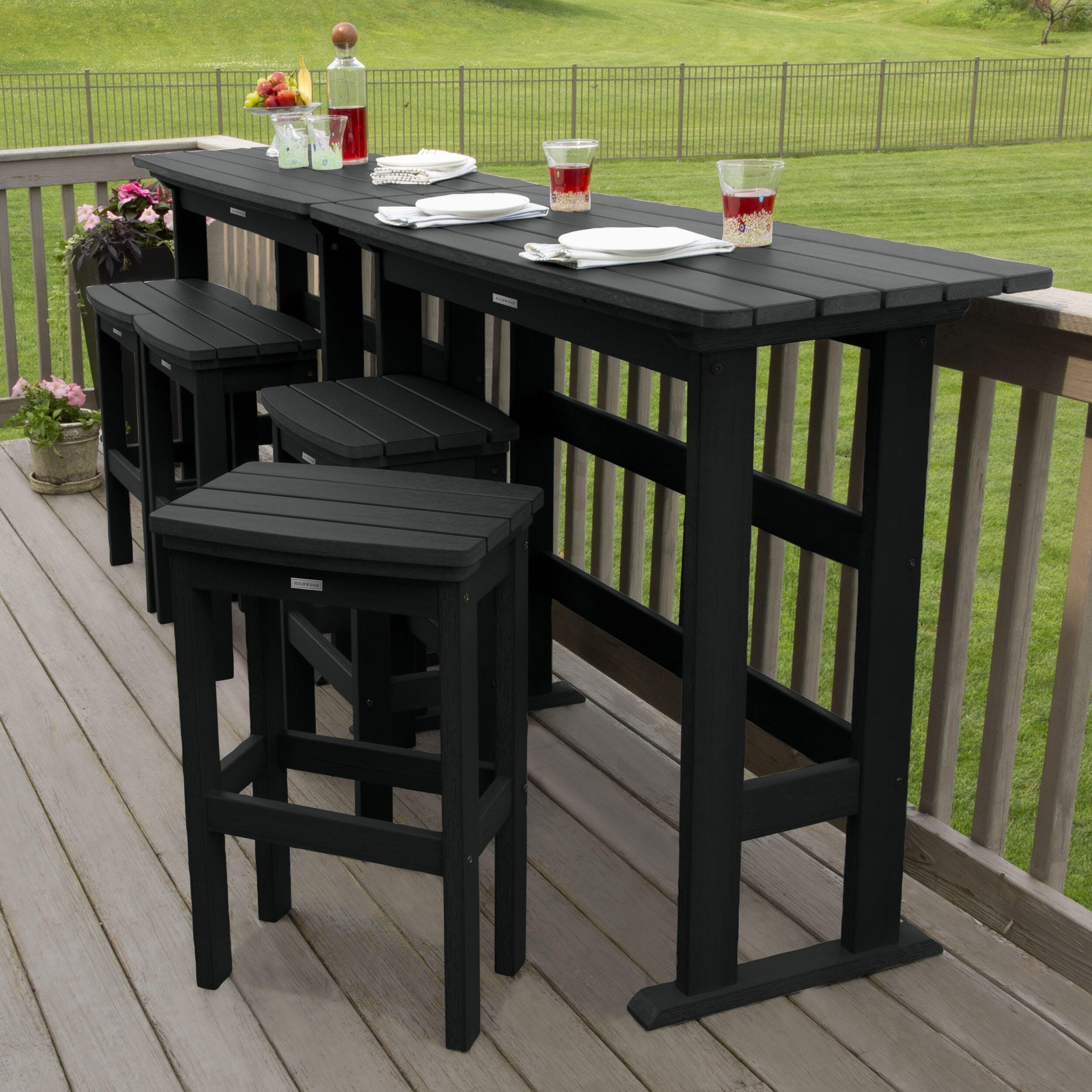 Click here for Highwood Lehigh Outdoor Bar Table and 4 Bar Stools... prices
