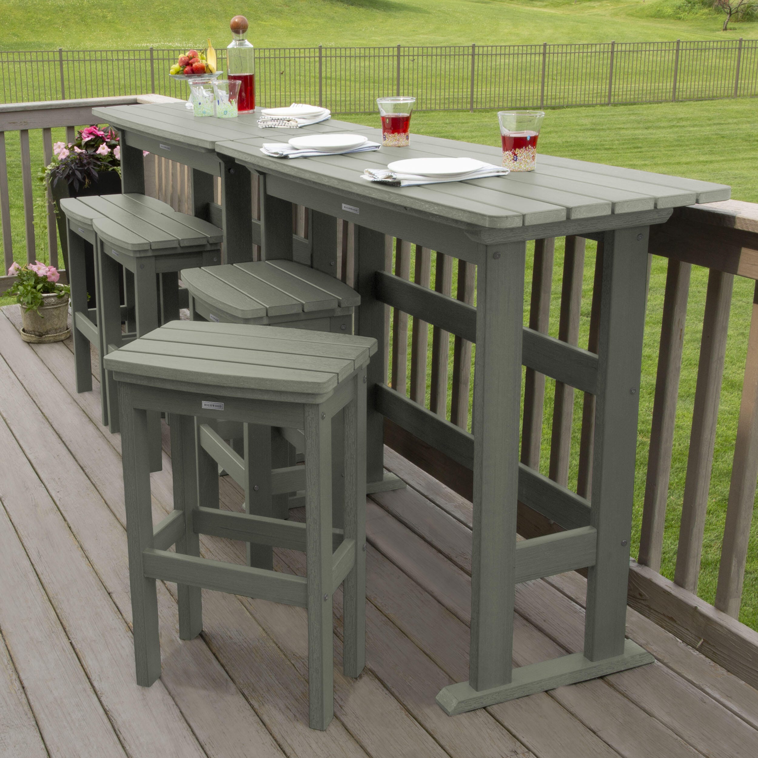 Click here for Highwood Lehigh Outdoor Bar Table and 4 Bar Stools... prices