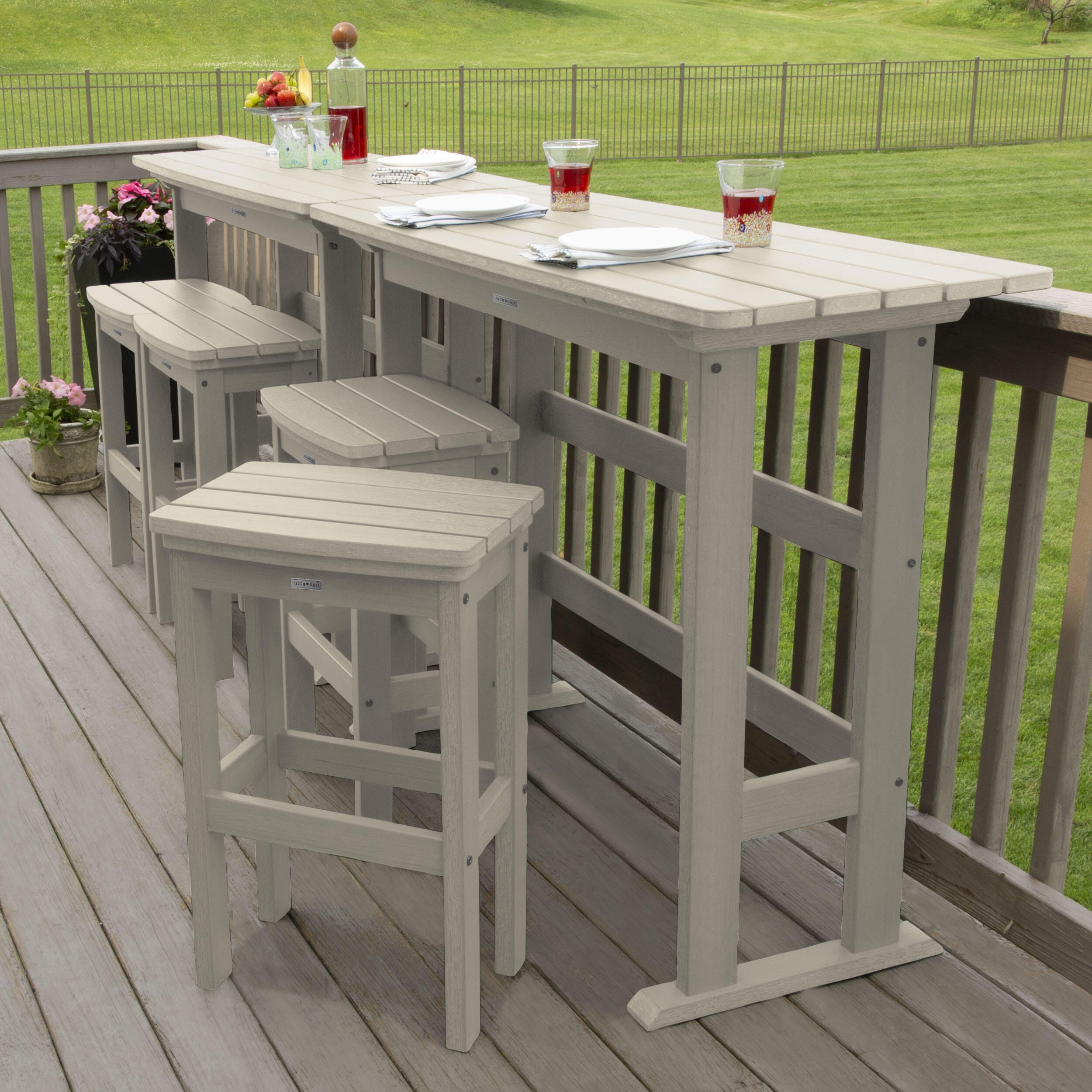 Click here for Highwood Lehigh Outdoor Bar Table and 4 Bar Stools... prices