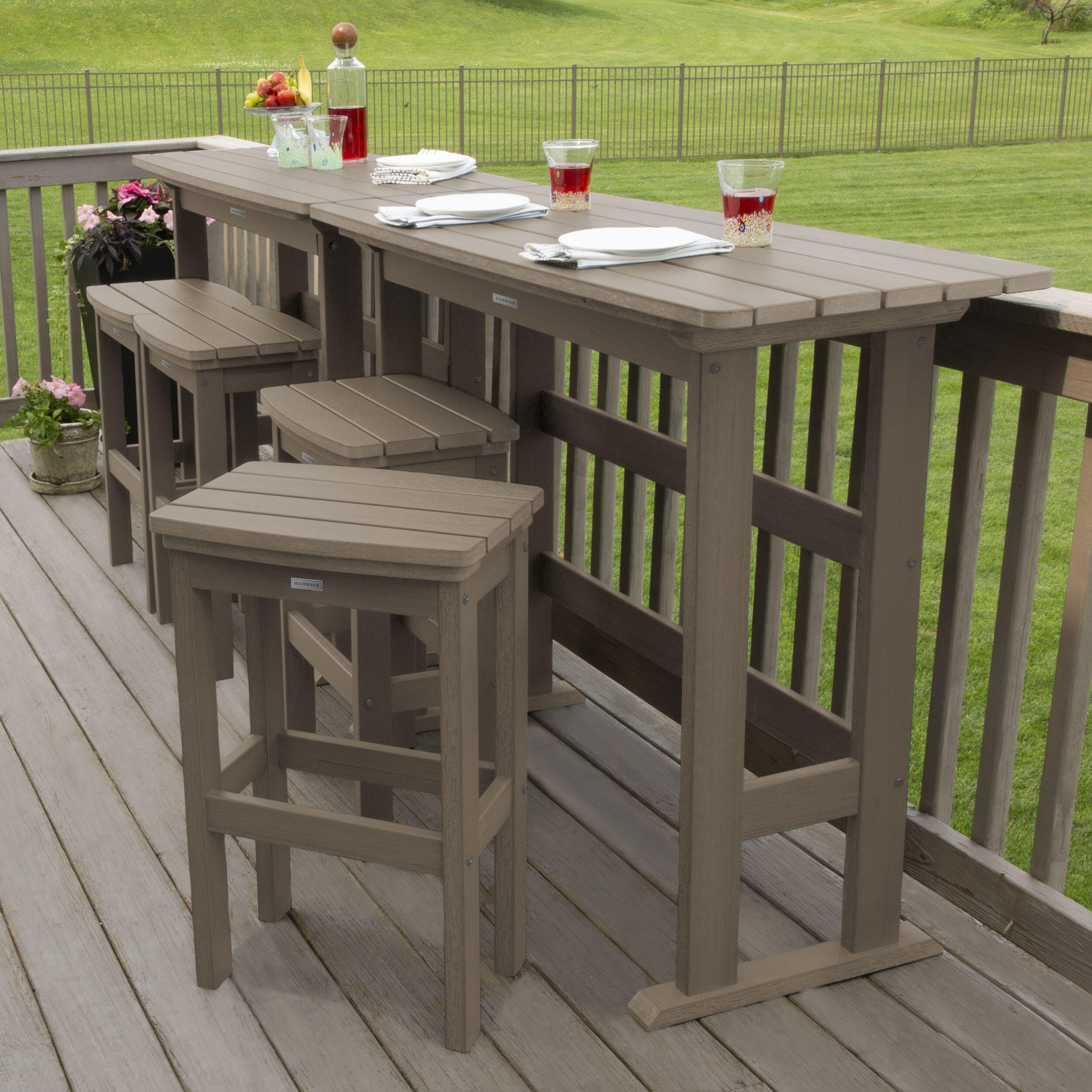 Click here for Highwood Lehigh Outdoor Bar Table and 4 Bar Stools... prices
