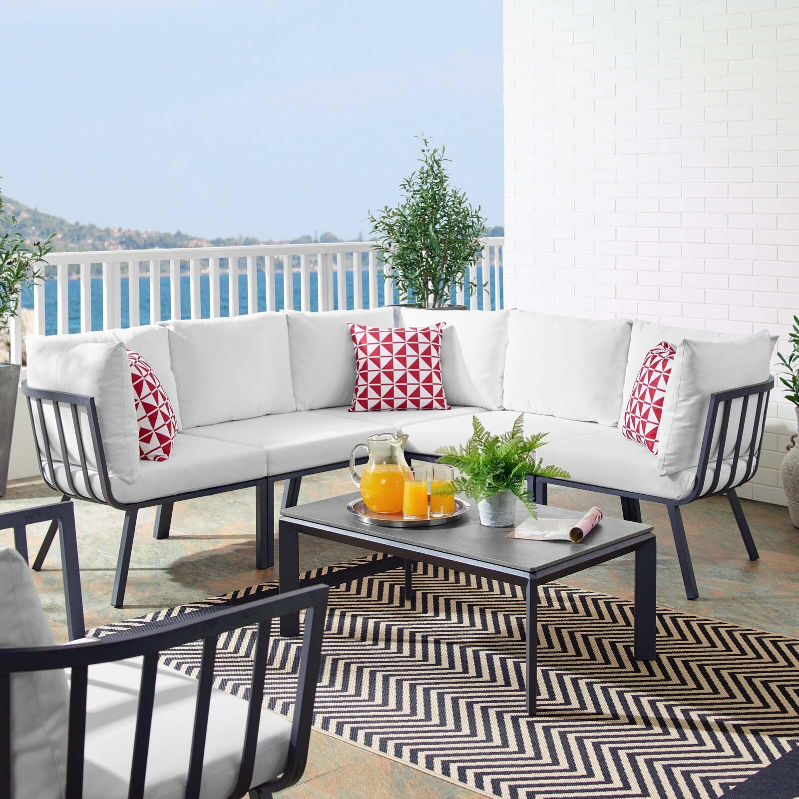 Click here for Modway Riverside 6-Piece Outdoor Sectional Set  Wh... prices