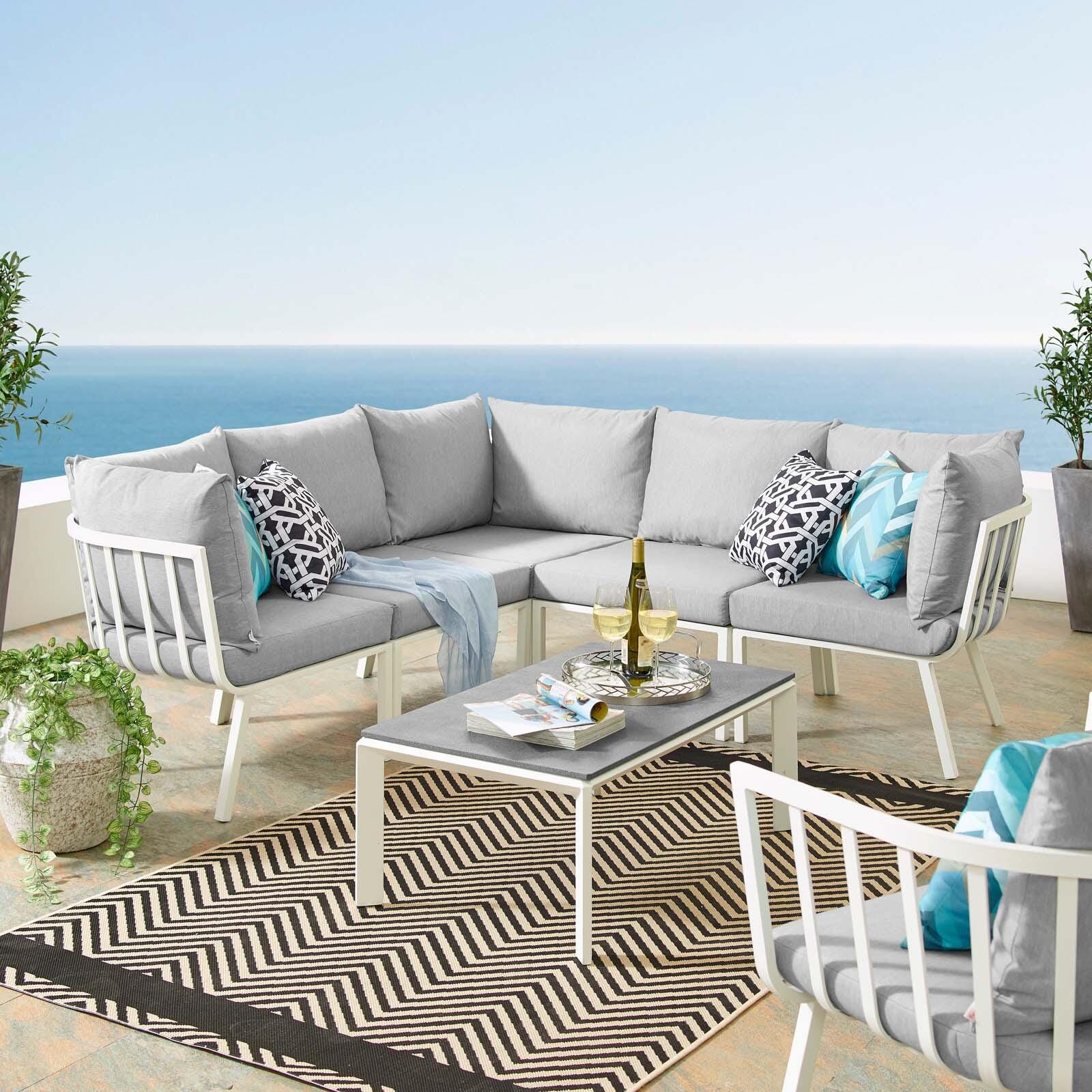 Click here for Modway Riverside 6-Piece Outdoor Sectional Set  Gr... prices