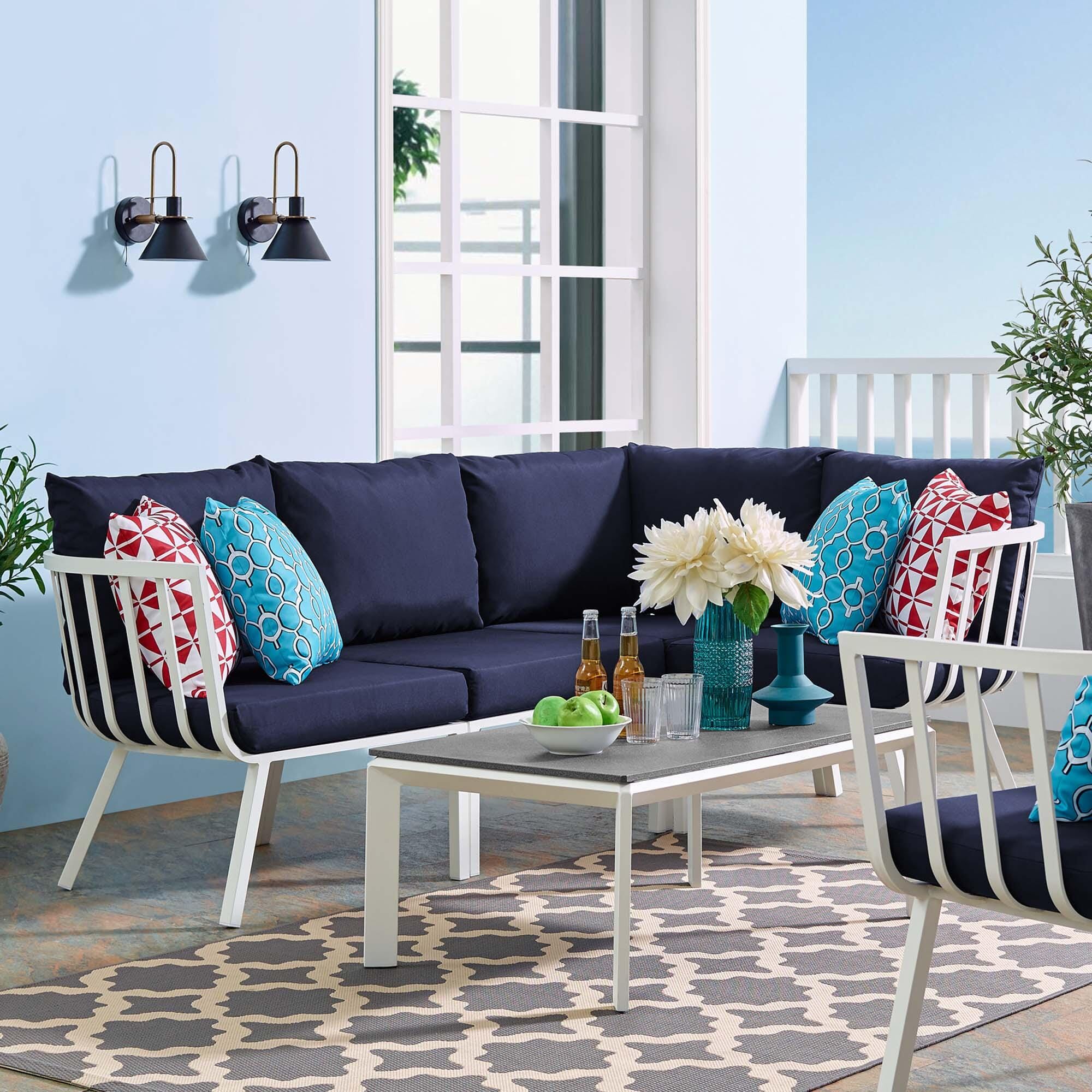 Click here for Modway Riverside 5-Piece Outdoor Sectional Set  Na... prices