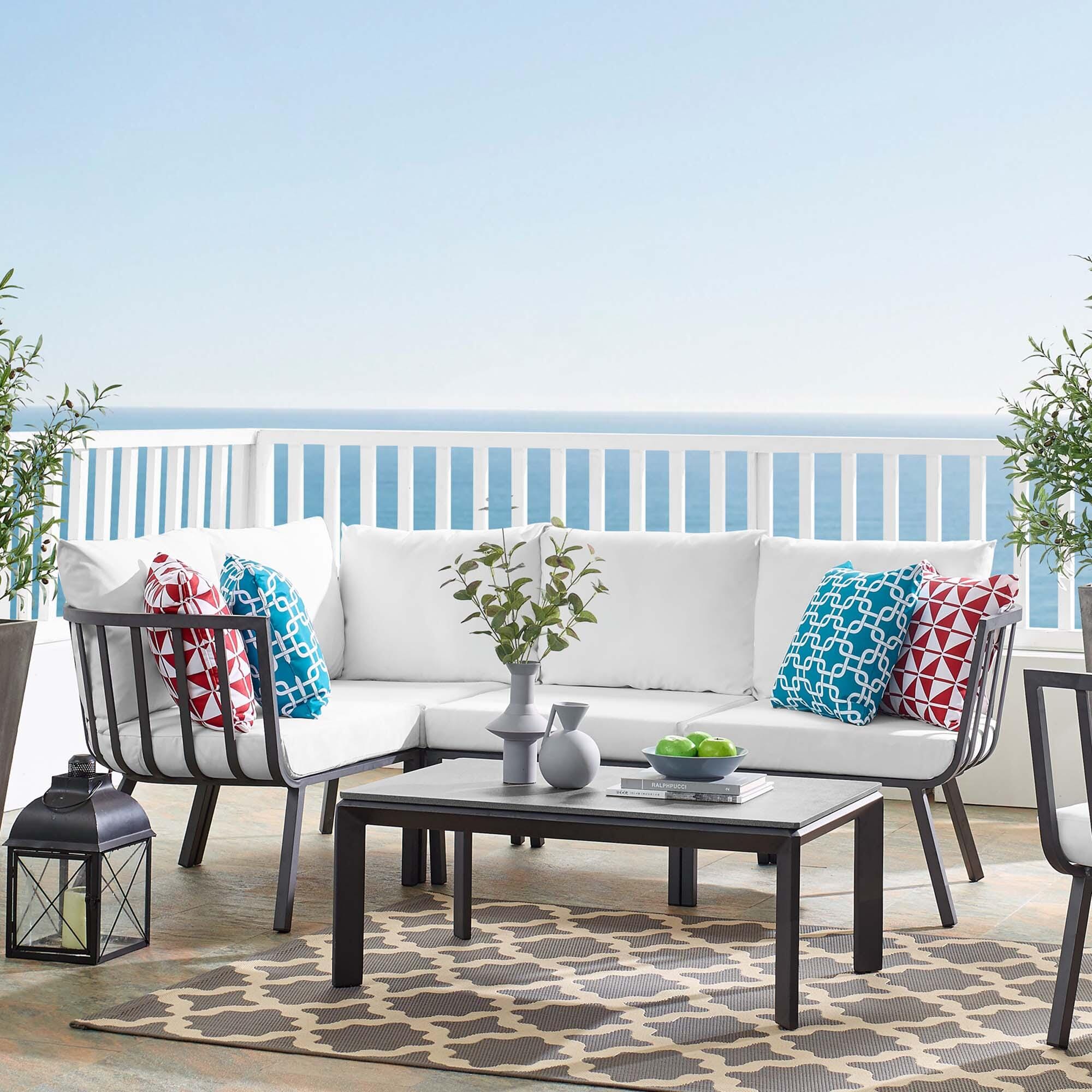 Click here for Modway Riverside 5-Piece Outdoor Sectional Set  Wh... prices