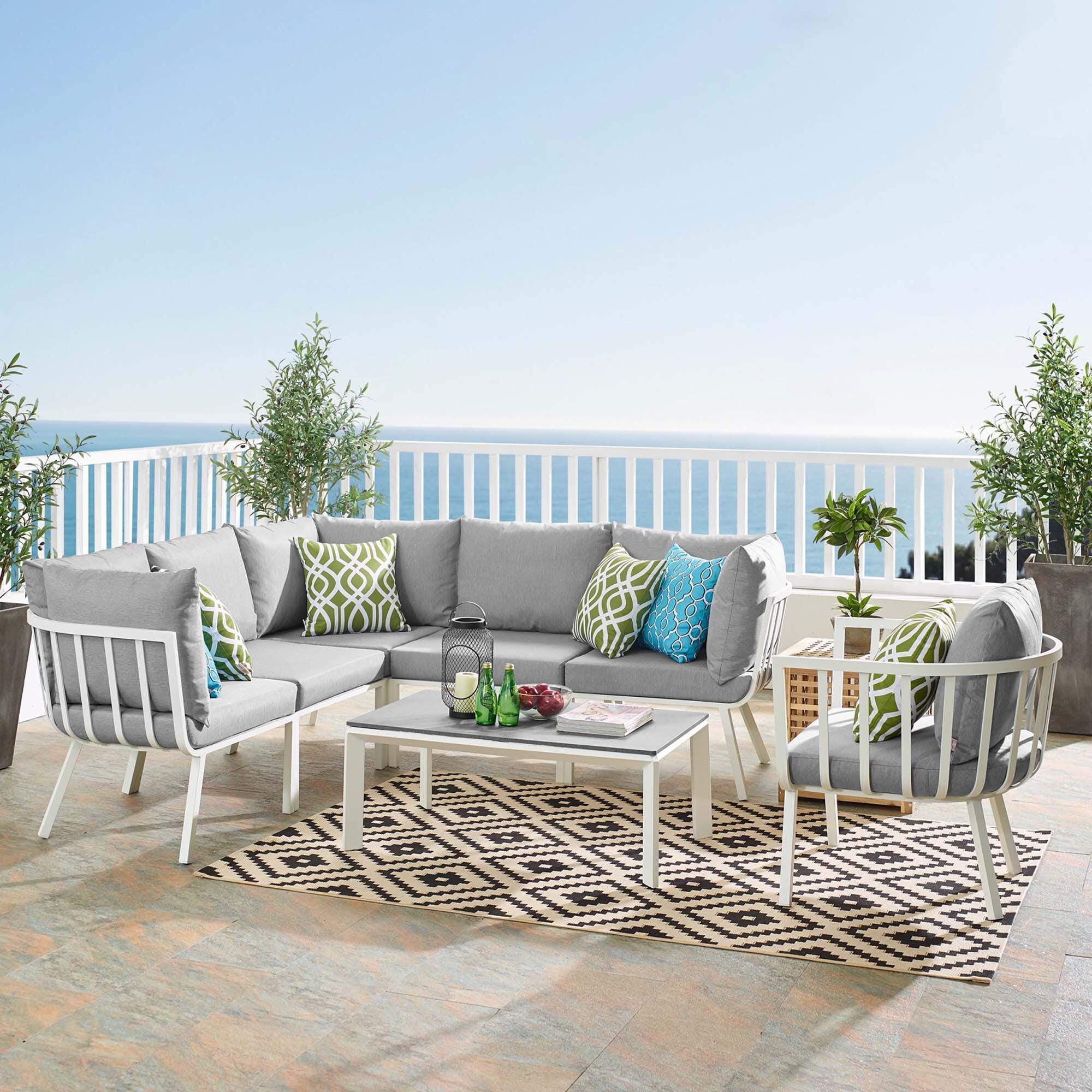 Click here for Modway Riverside 7-Piece Outdoor Sectional Set  Gr... prices