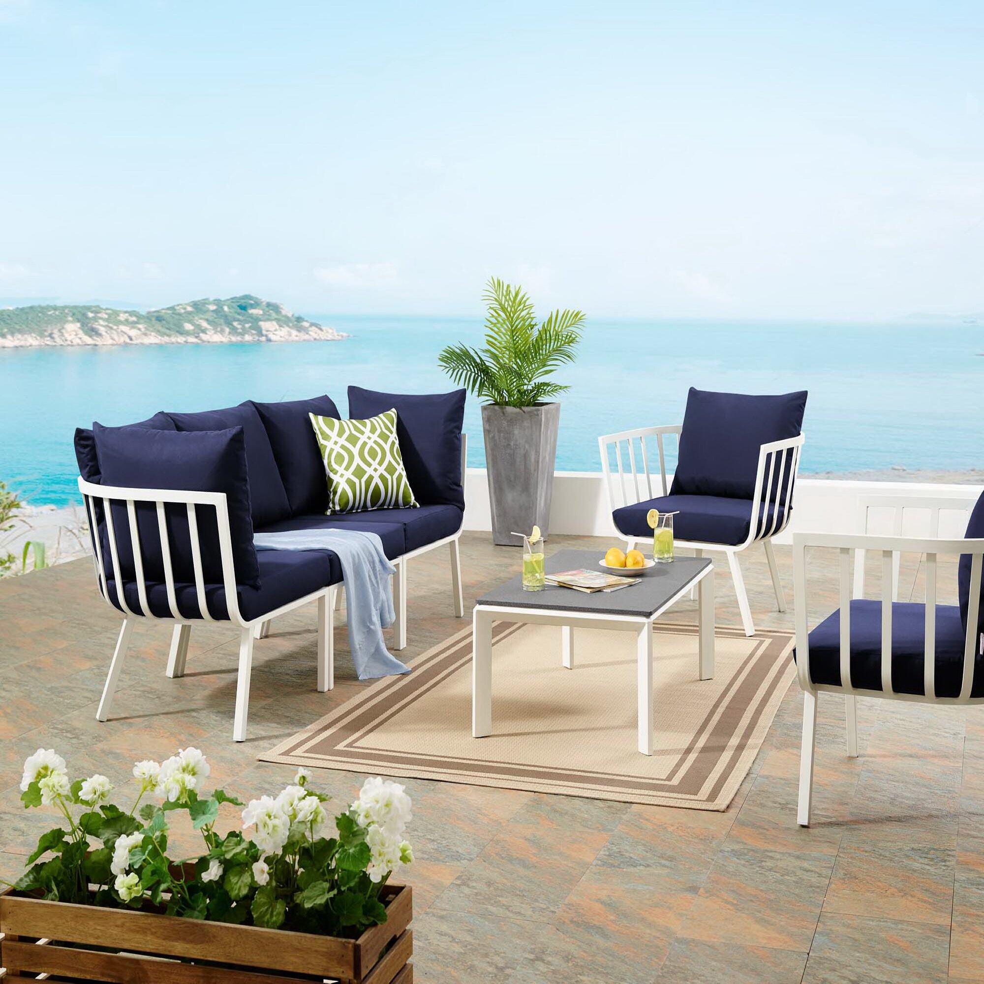 Click here for Modway Riverside Outdoor Sofa with Armchair and Co... prices