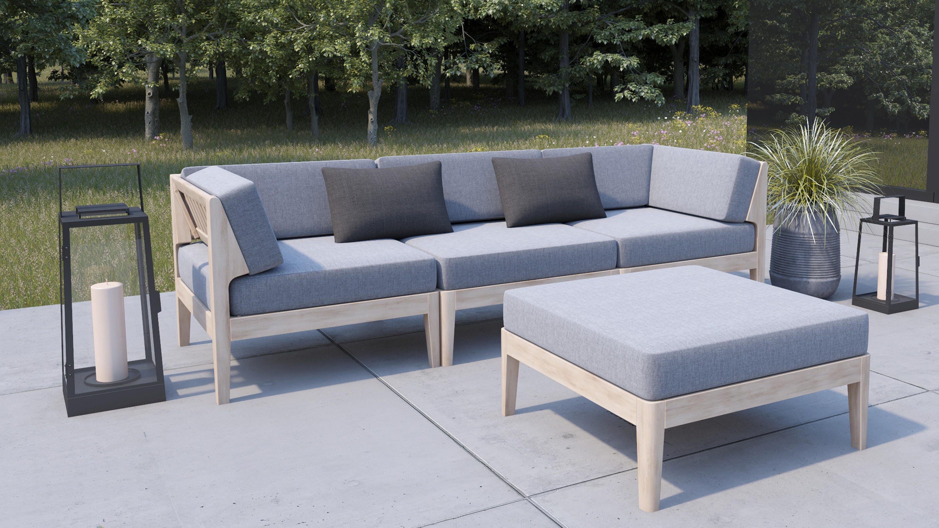 Click here for Linon Parker 4-Piece Outdoor Sectional Set  Natura... prices