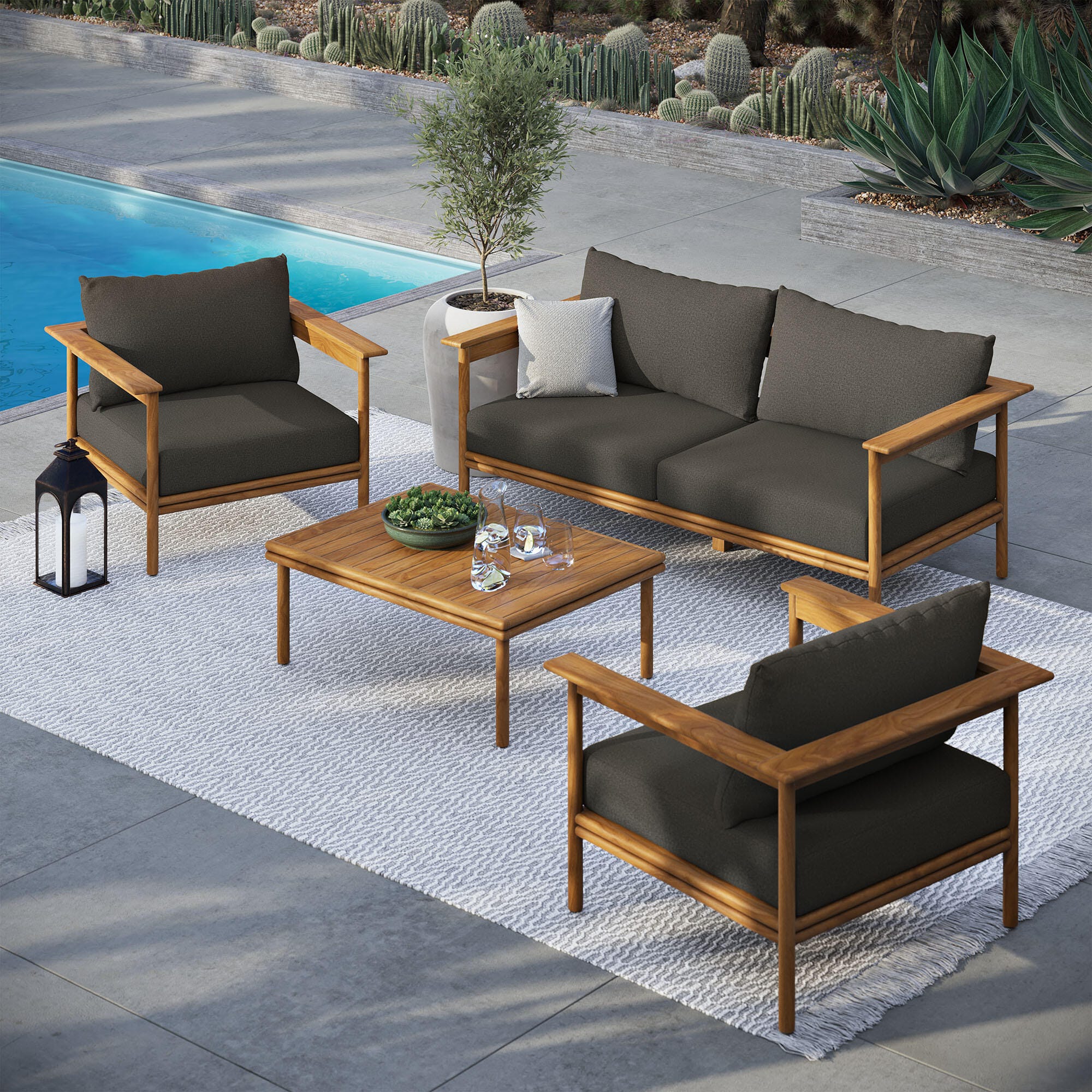 Click here for Modway Wren Outdoor Loveseat and 2 Chairs with Cof... prices