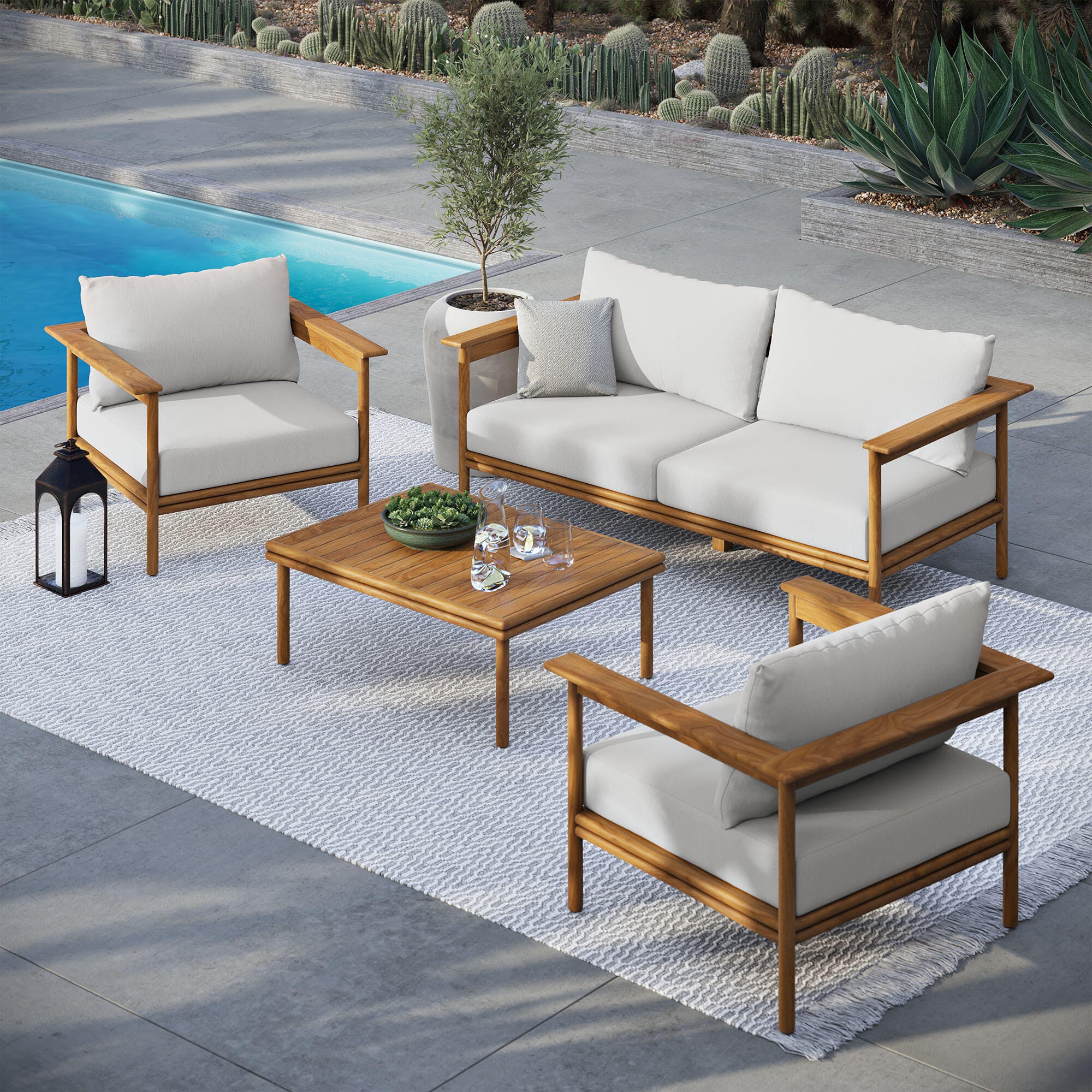 Click here for Modway Wren Outdoor Loveseat and 2 Chairs with Cof... prices