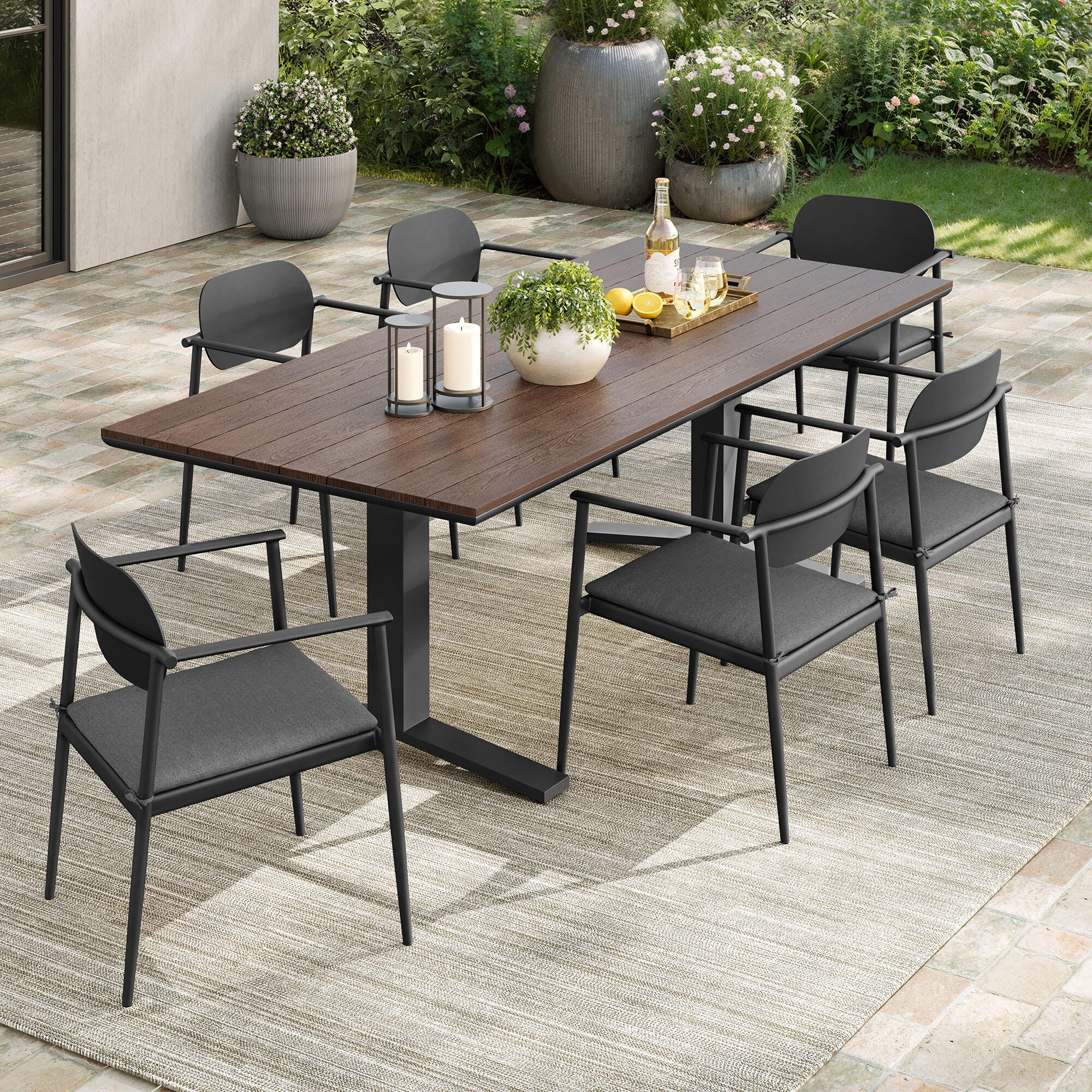 Click here for Modway Aeris Outdoor Dining Table and 6 Chairs  Ch... prices
