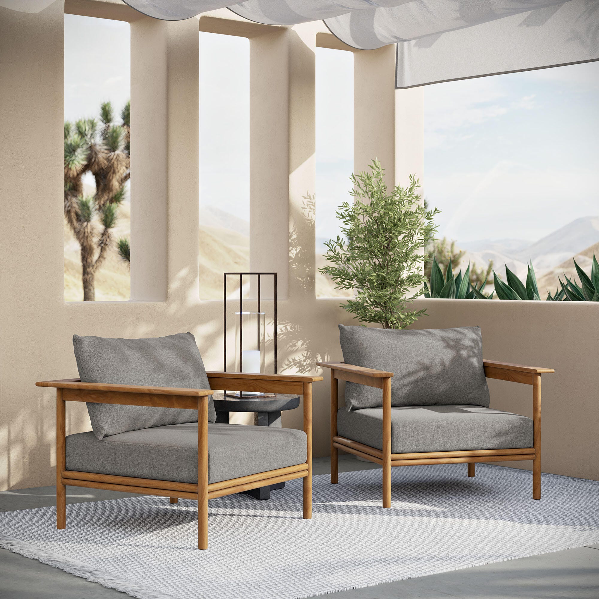 Click here for Modway Wren Outdoor Armchair (Set of 2)  Natural/B... prices